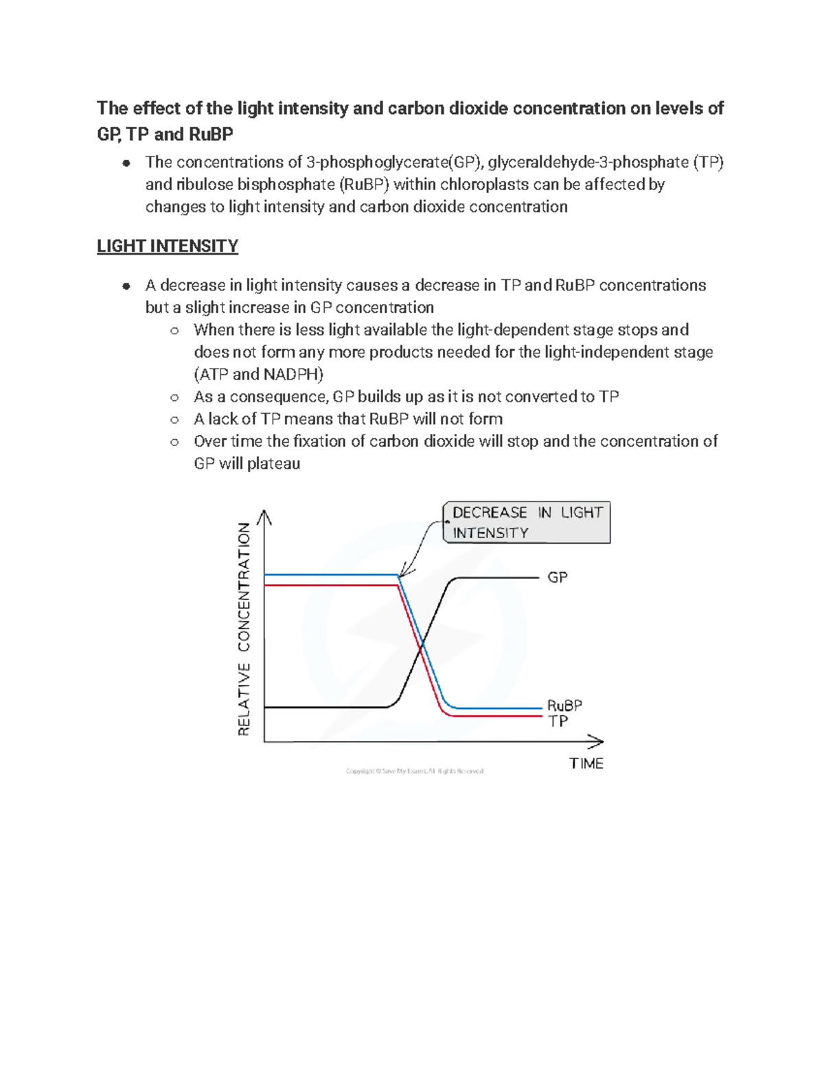 The effect of the light intensity and carbon dioxide concentration on ...