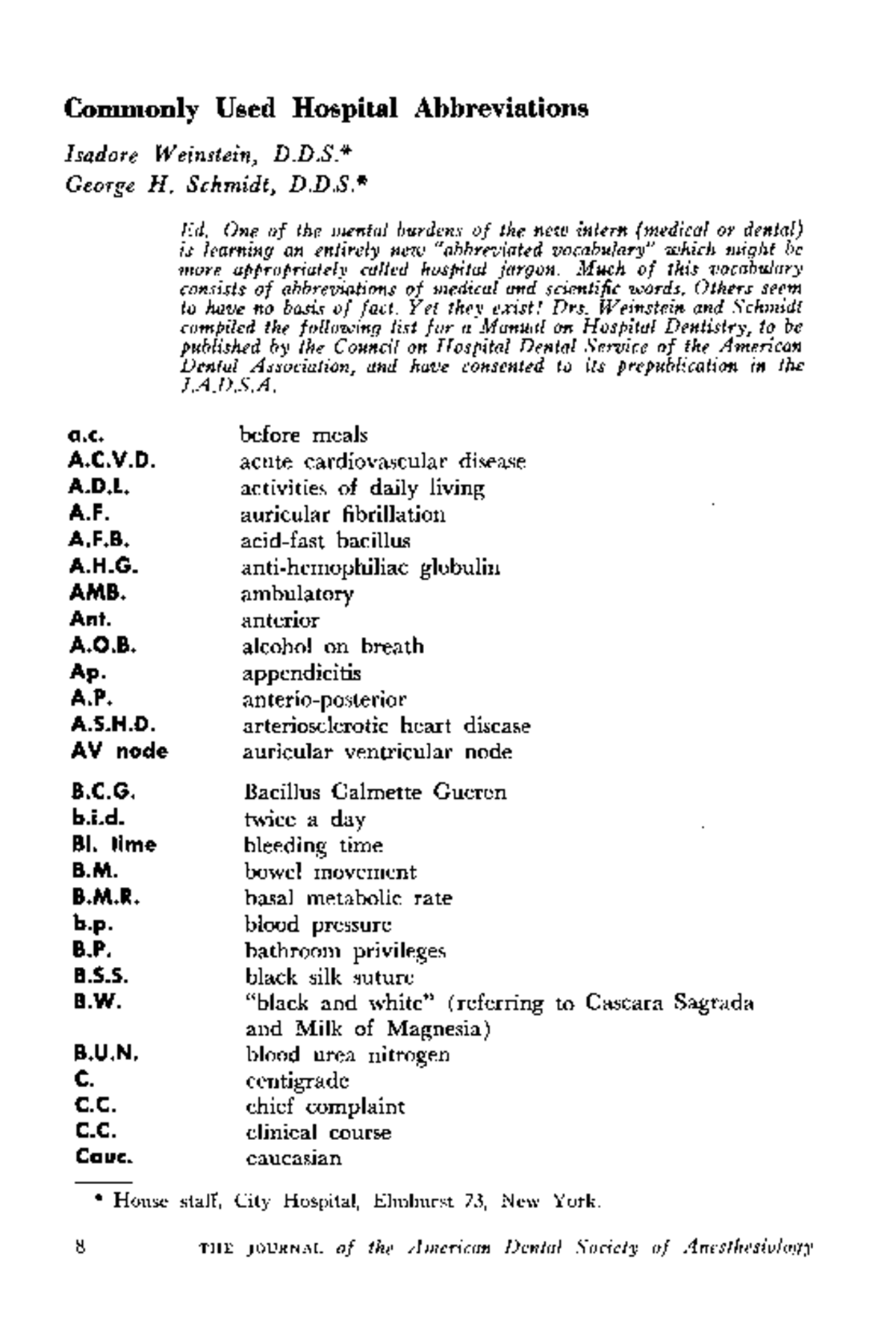 Hospital abb - materiald - Commonly Used Hospital Abbreviations Isadore ...