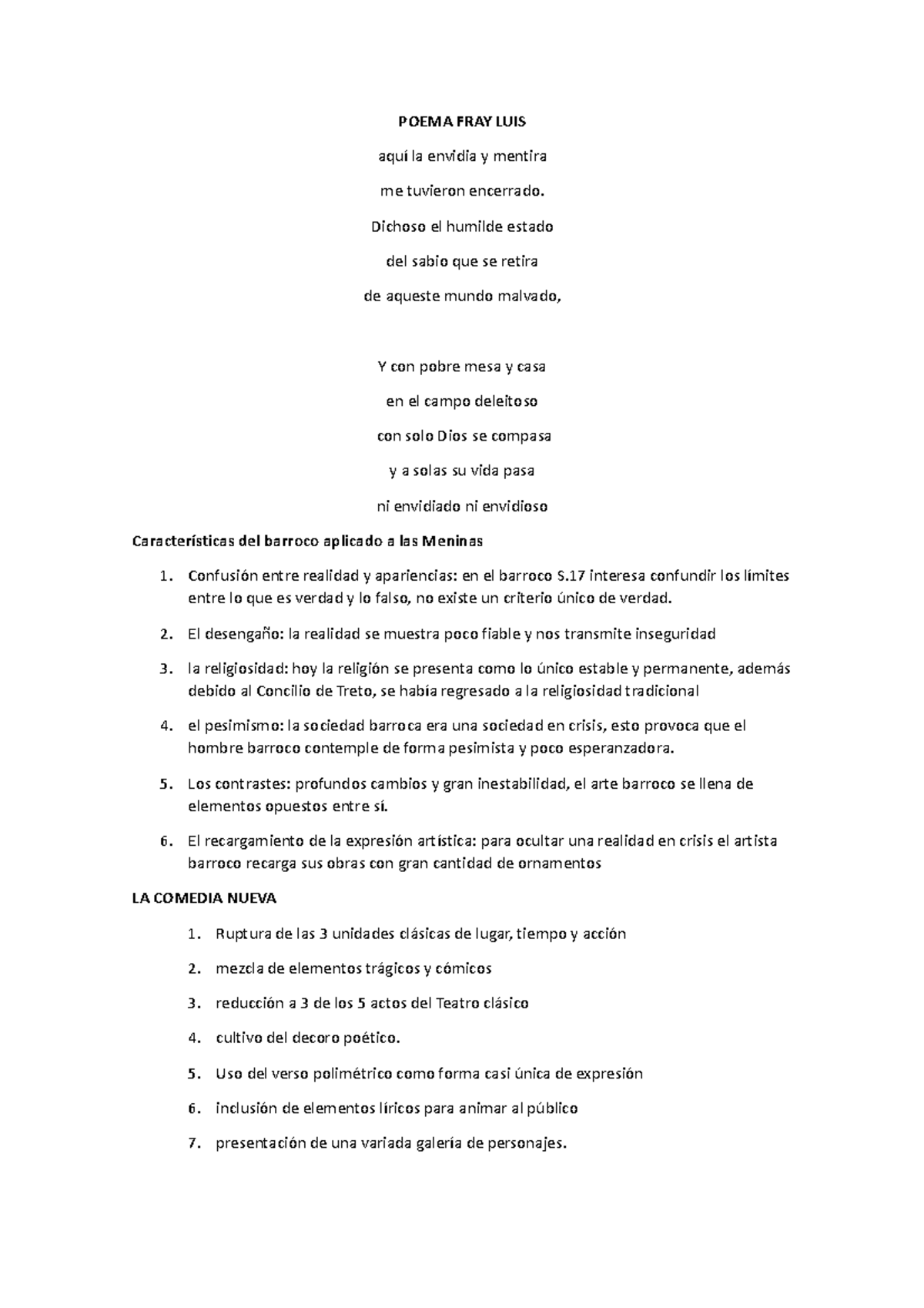 Lengua 290523 - POEMA FRAY LUIS aquí la envidia y mentira me tuvieron ...