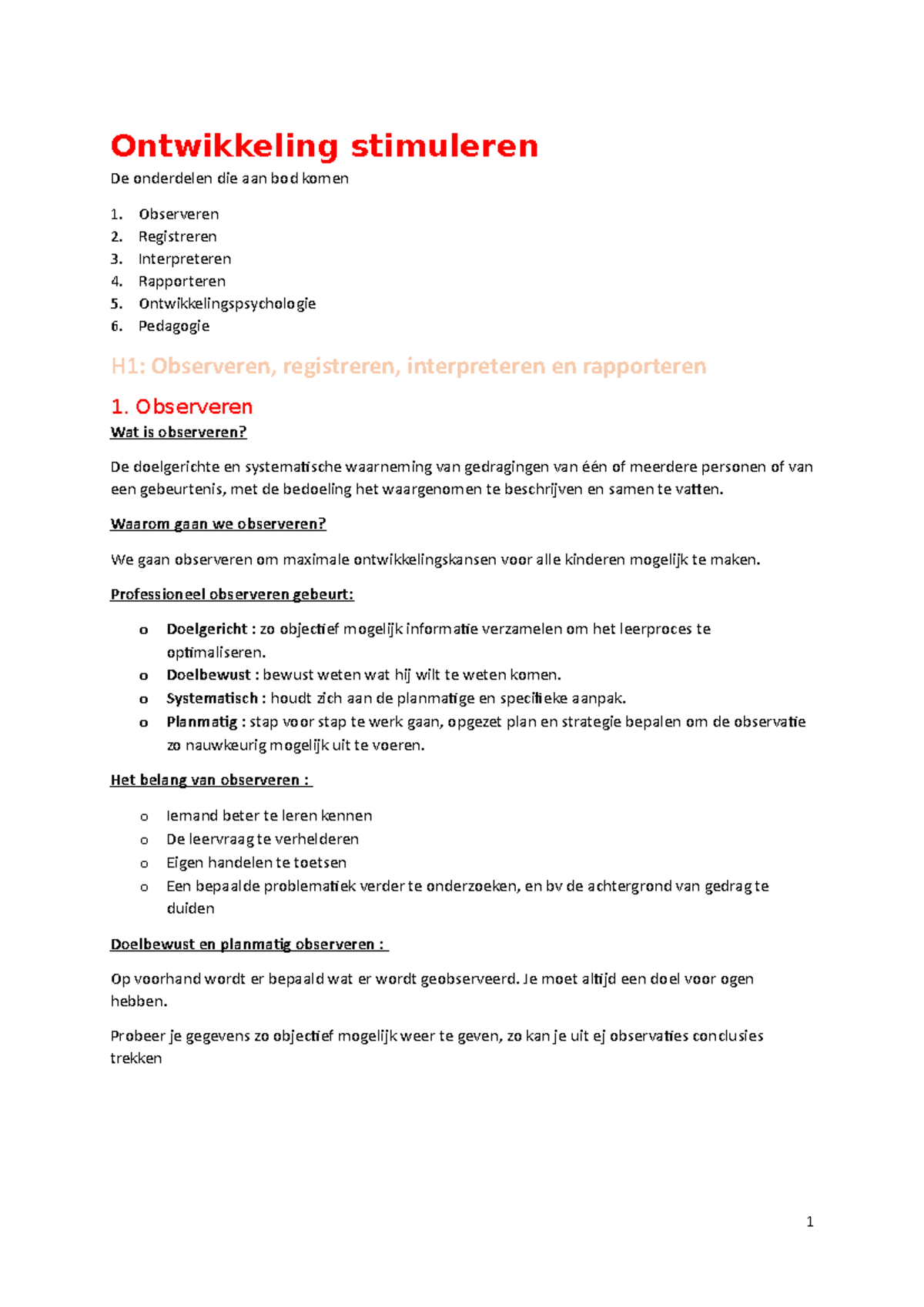 Ontwikkeling stimuleren - HoGent - Studocu