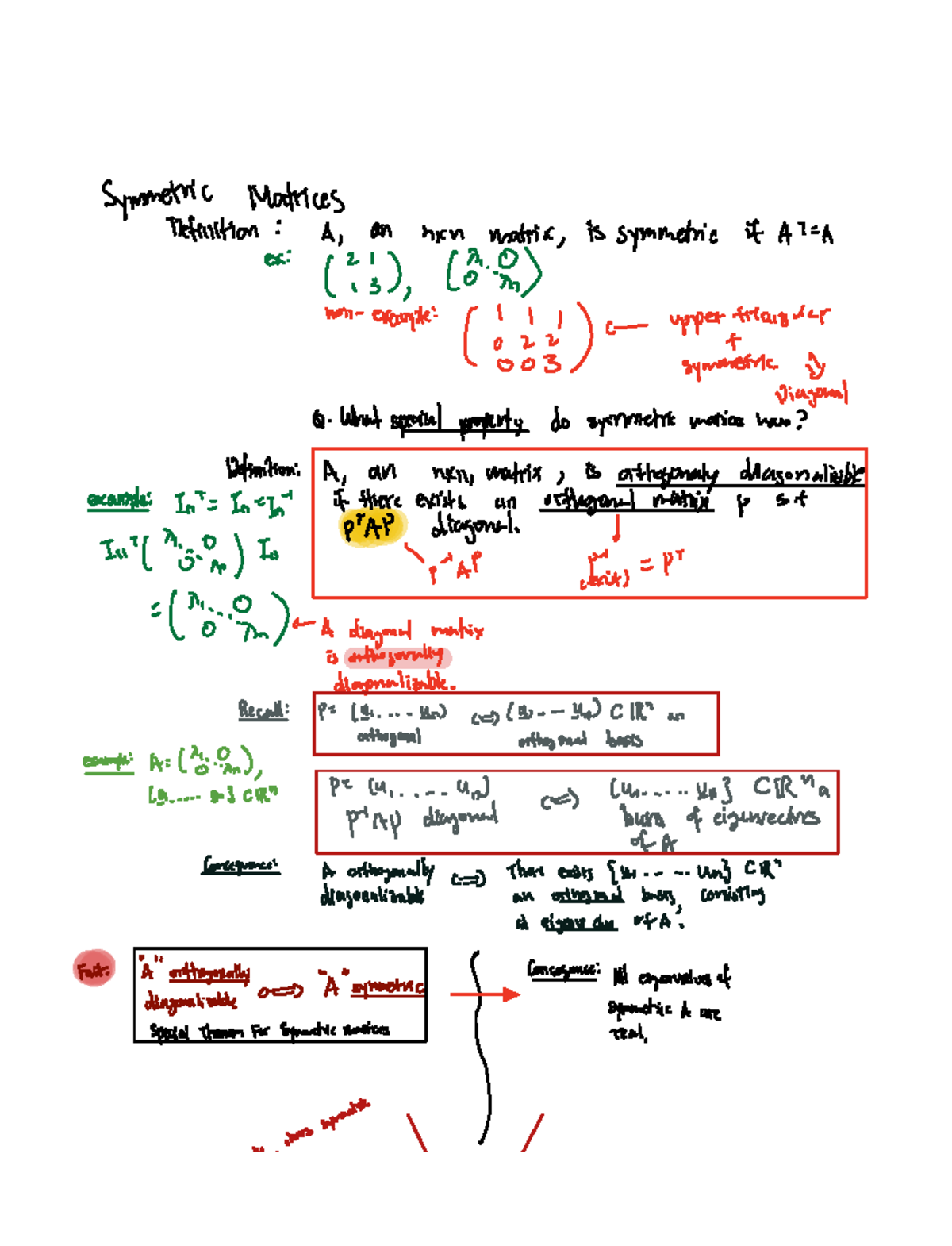 Symmetric matrix - Lecture notes of professor Paulin. - Symmetric ...