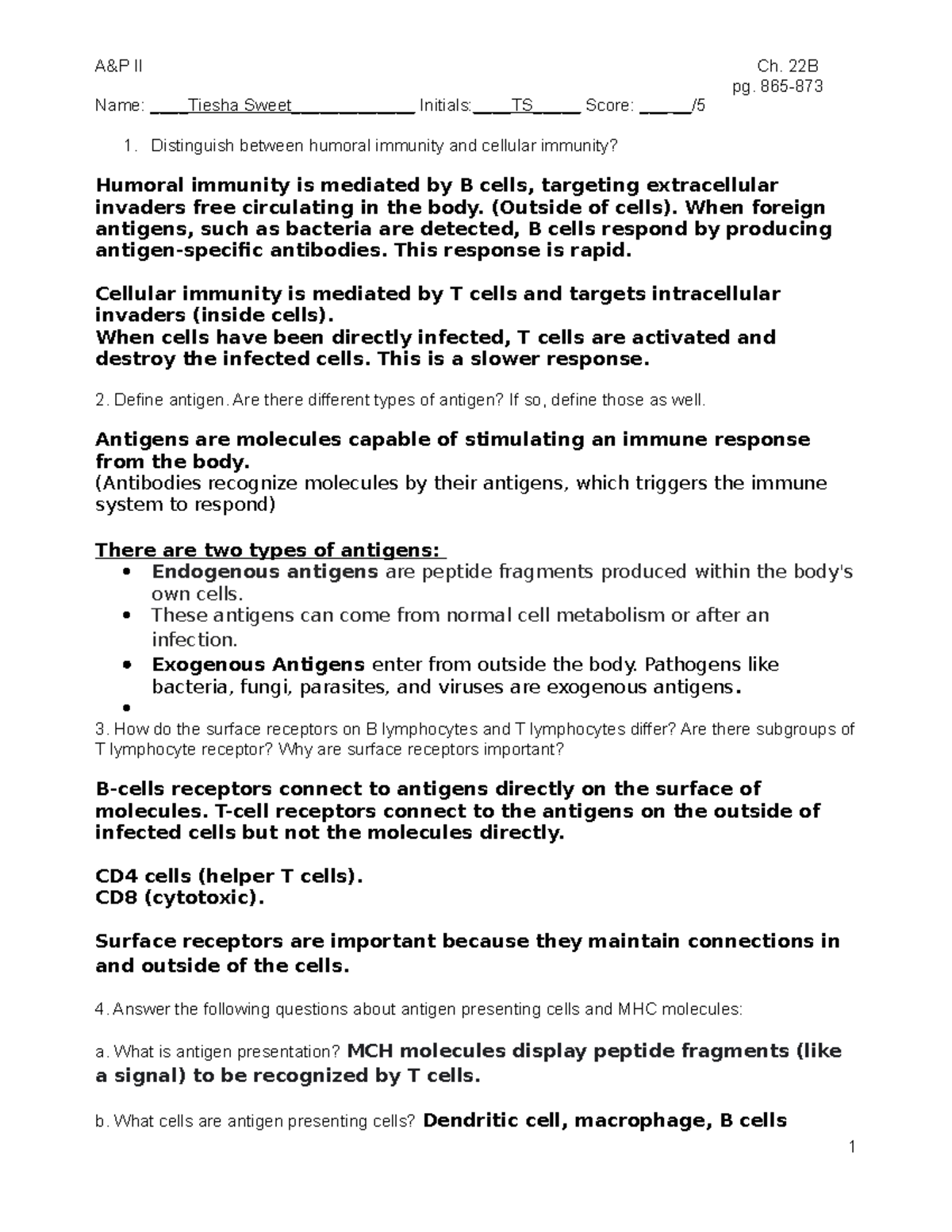 22B v1.2- done - Chapter 22 worksheet with answers. this is for an ...