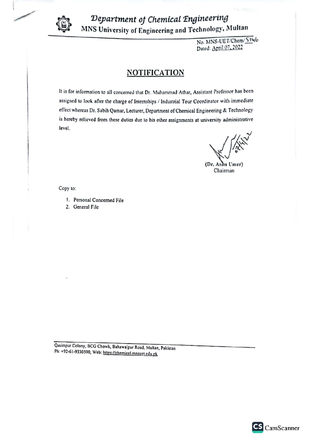 Athar Internship coordinator - process safety - CamScanner - Studocu
