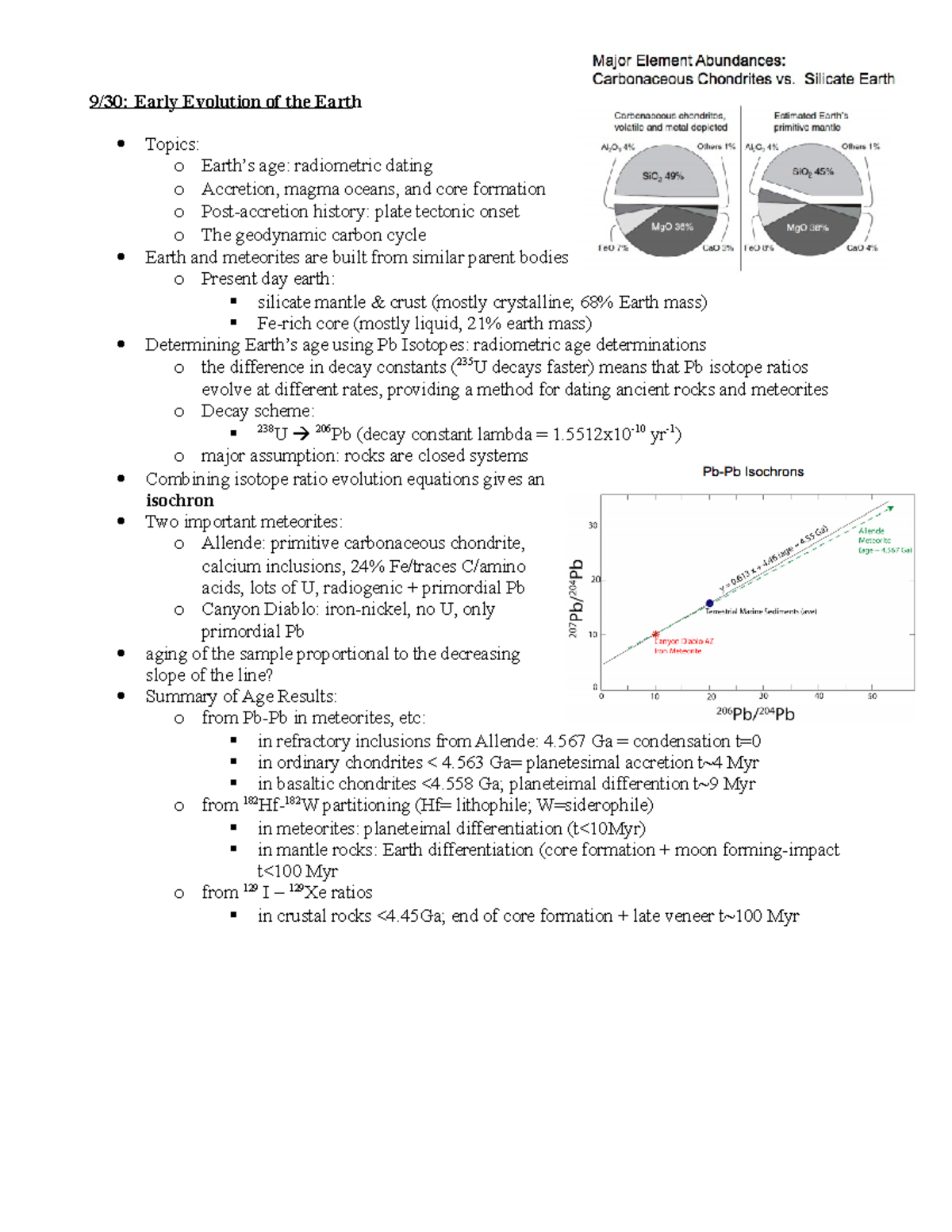 Exam 2 Notes - Early Evolution of the Earth Topics: o age: radiometric ...