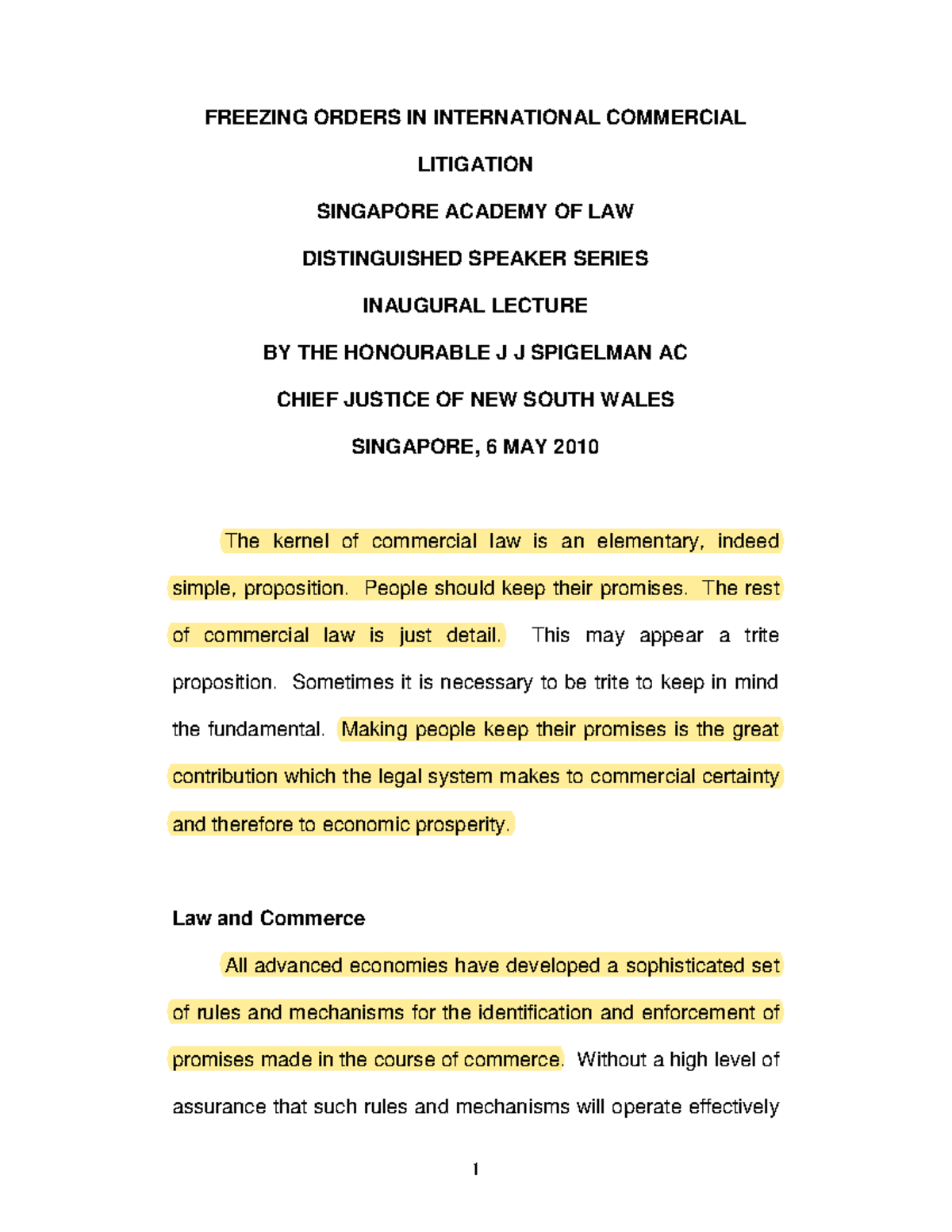 Freezing Orders in International Commercial Litigation Singapore (Week ...