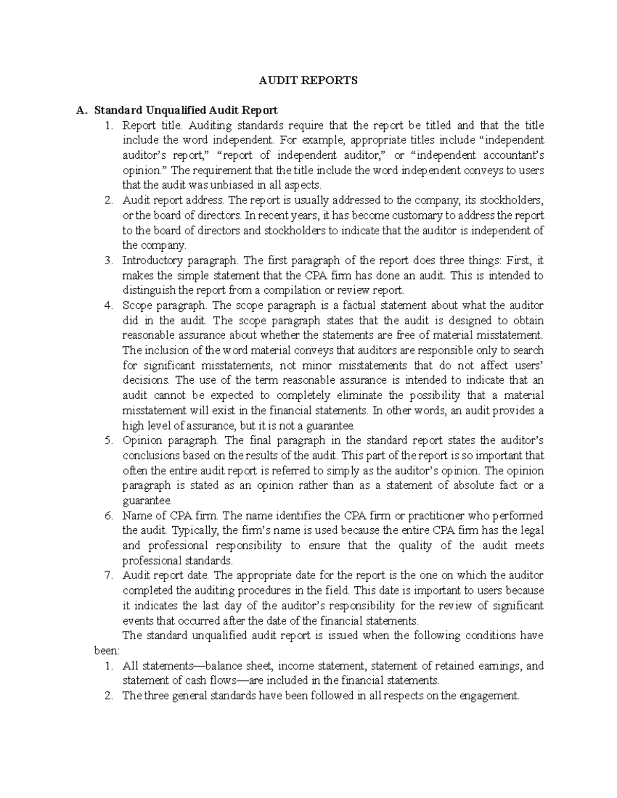 Audit Reports - Buku Auditing and Assurance Sevices Arens (Pengauditan ...