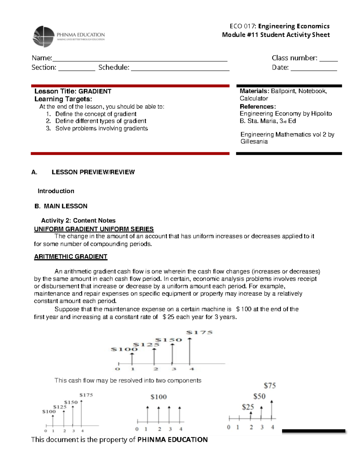 Gradient - Teacher Ronald Danan - Module #11 Student Activity Sheet ...