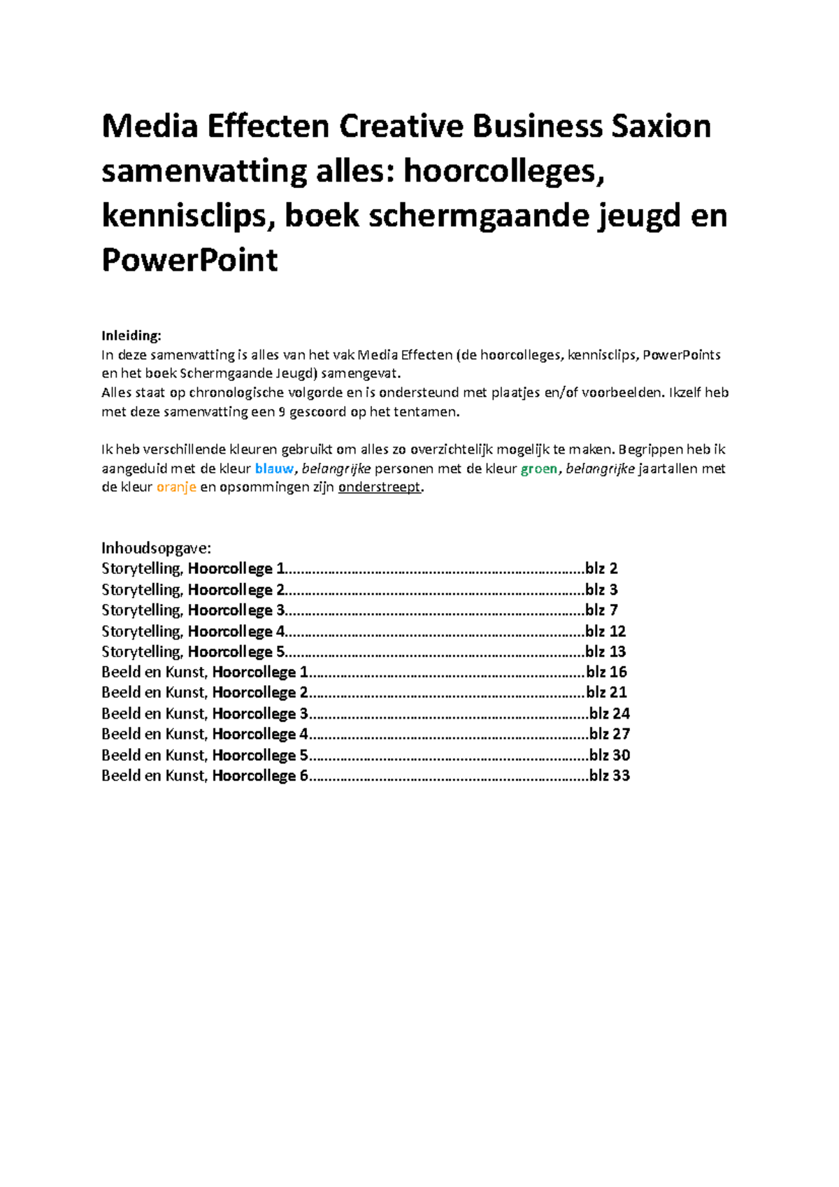 Media-effecten samenvatting - Media Effecten Creative Business Saxion ...