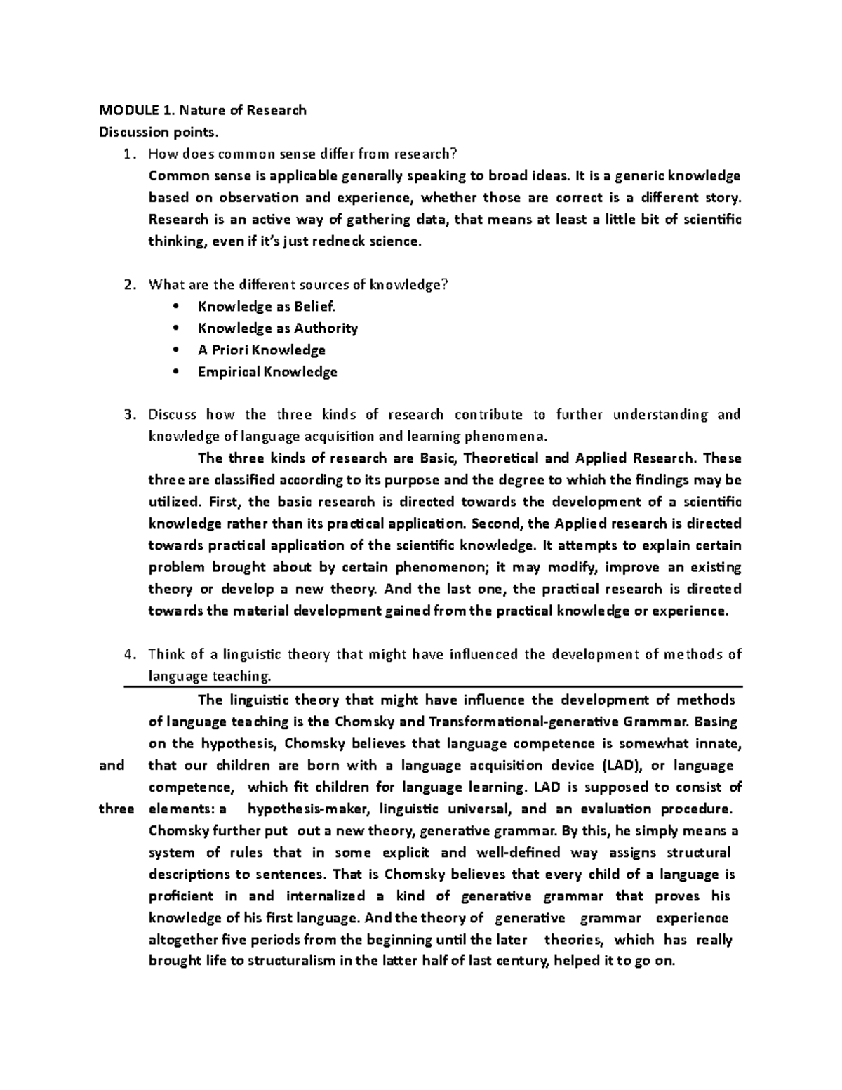 Language Research MAY 18 Duedate - MODULE 1. Nature of Research ...