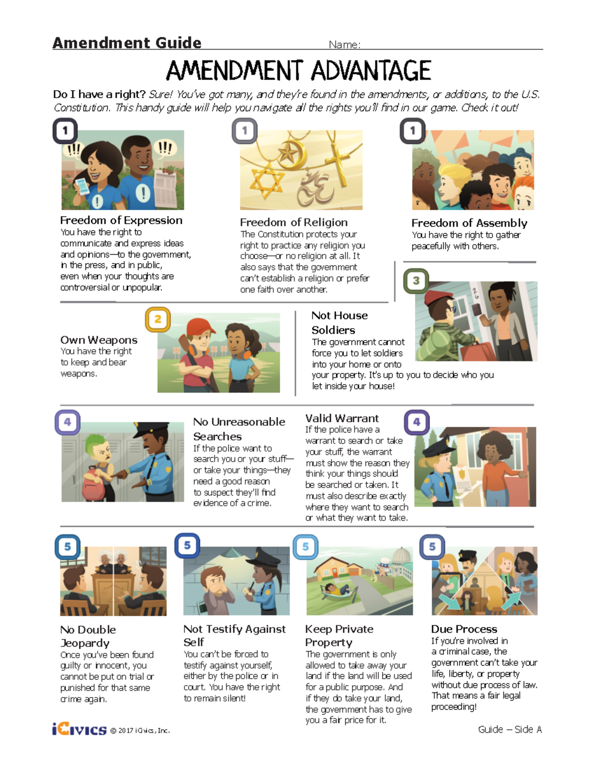 Amendment Mini-Lesson Student Docs - © 2017 iCivics, Inc. Amendment ...