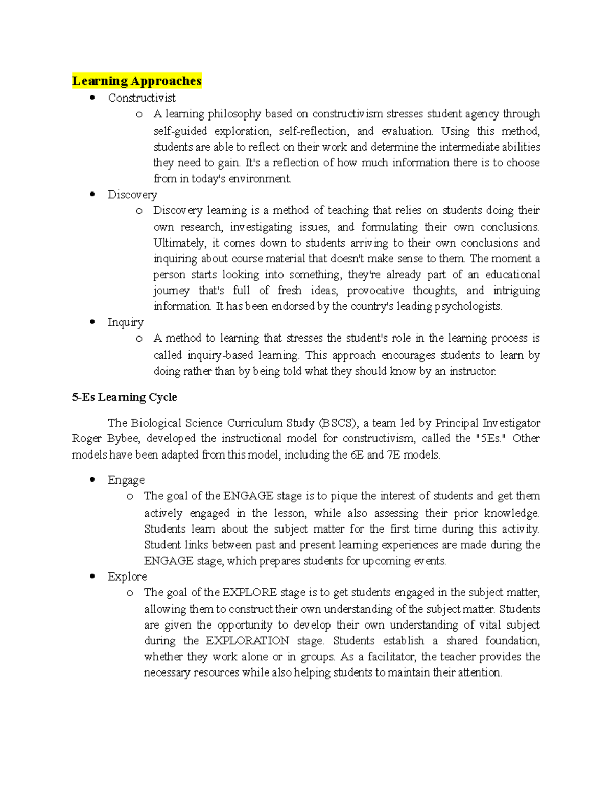 Learning Approaches - Using this method, students are able to reflect ...