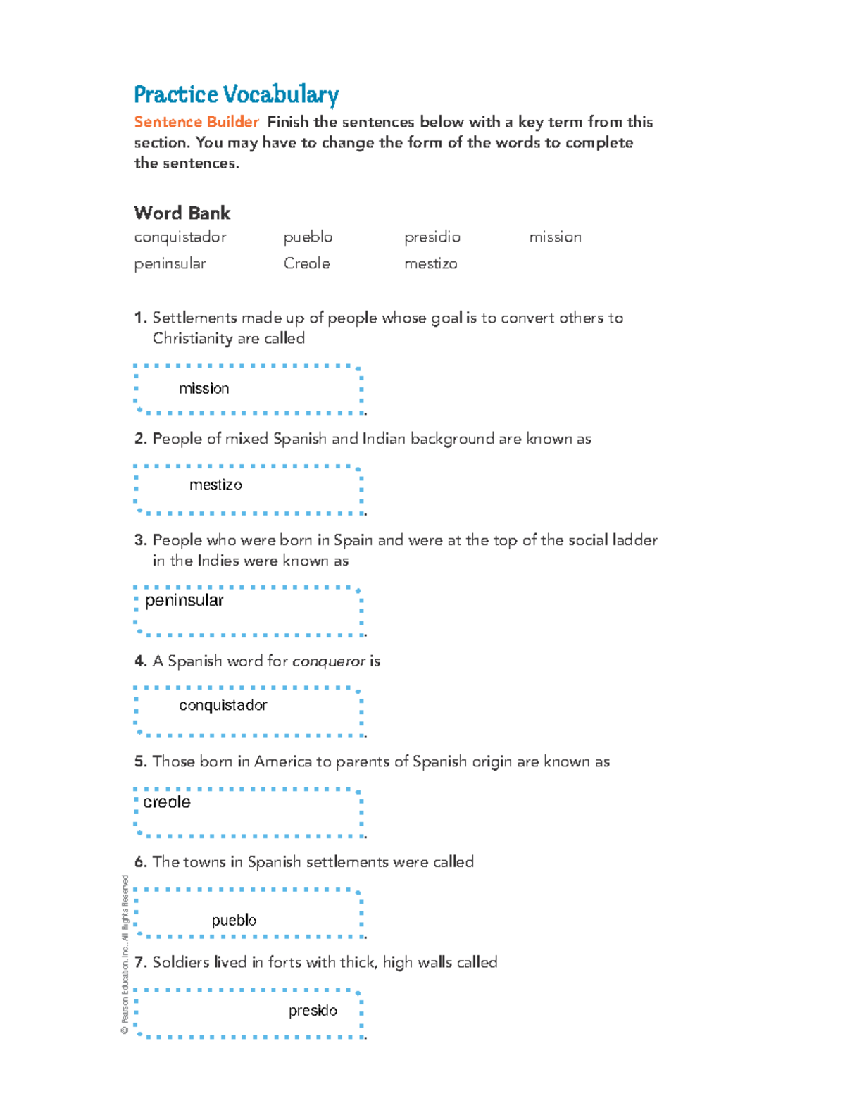 Jordan Lockett - USH Topic 2 Lesson 1 Vocabulary - © Pearson Education ...