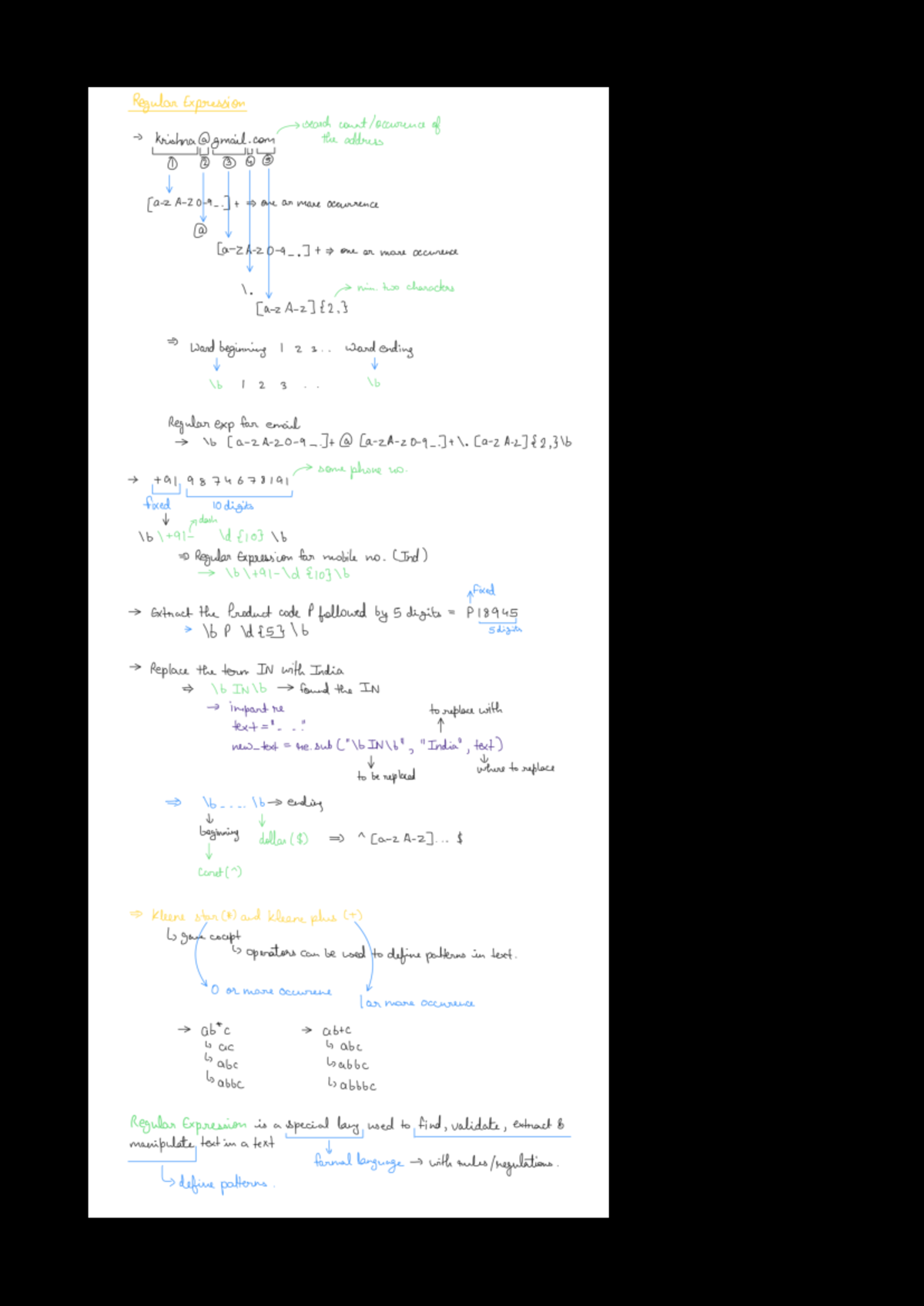 3. Regular Expression - Natural Language Processing - Studocu