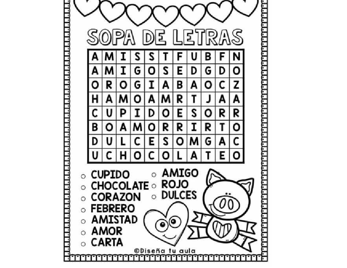 SOPA DE Letras 14 DE Febrero - Estadística aplicada a la psicológia ...