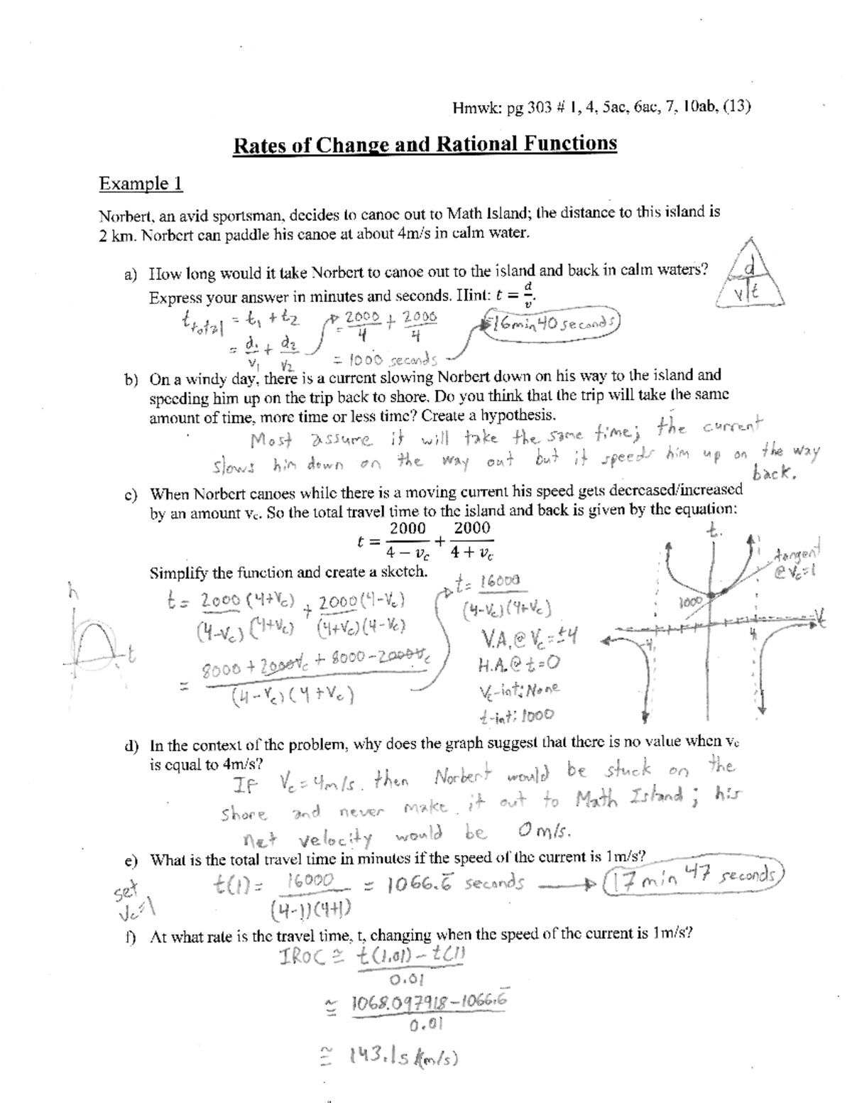 Mhf4u rationalfunctions ratesofchange soln - Math 125.3 - Studocu