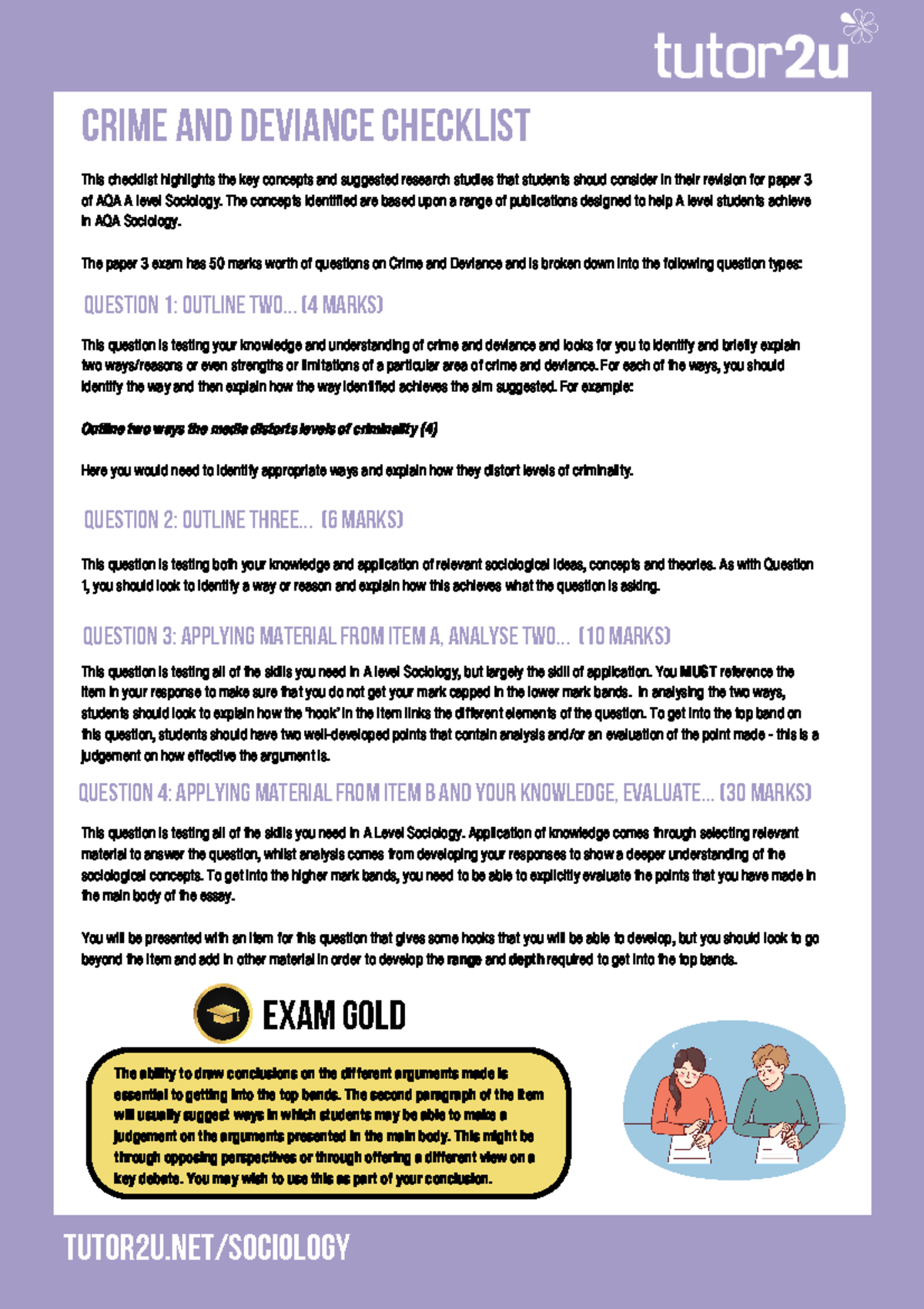 Crime and Deviance Checklist - crime and deviance CHECKLIST This ...