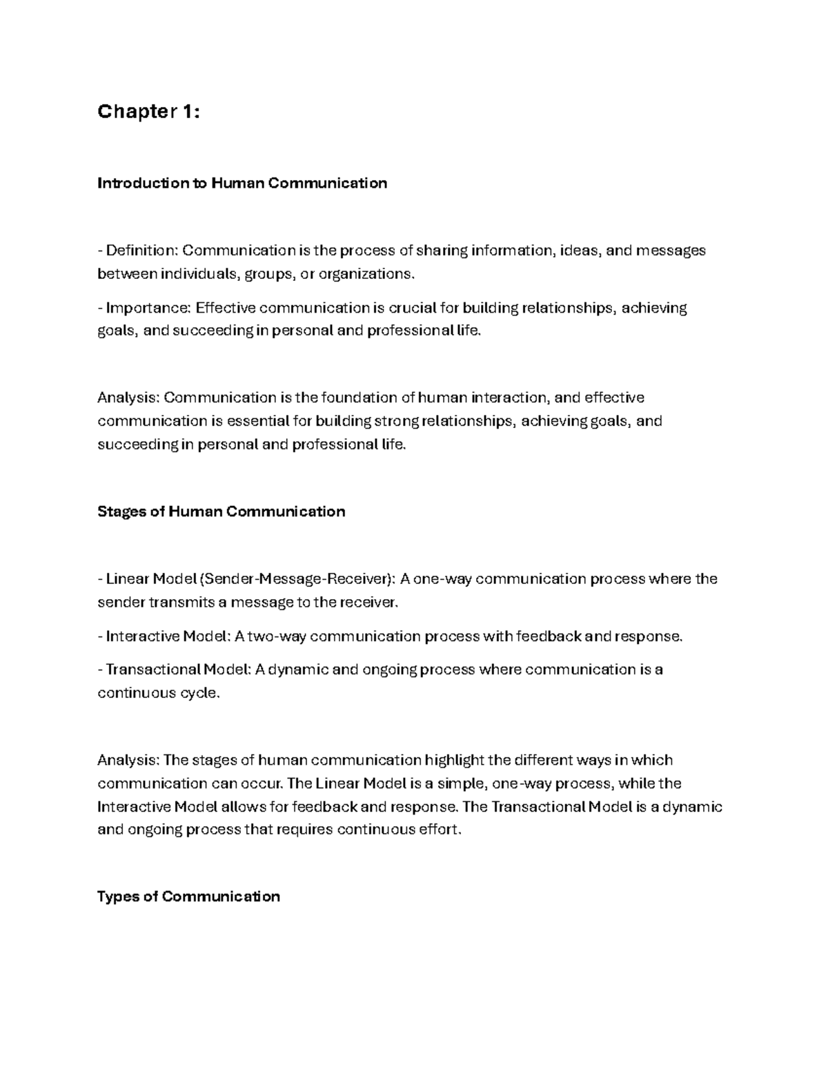 KCOM 112 Syfer Personal Notes - Chapter 1: Introduction to Human ...