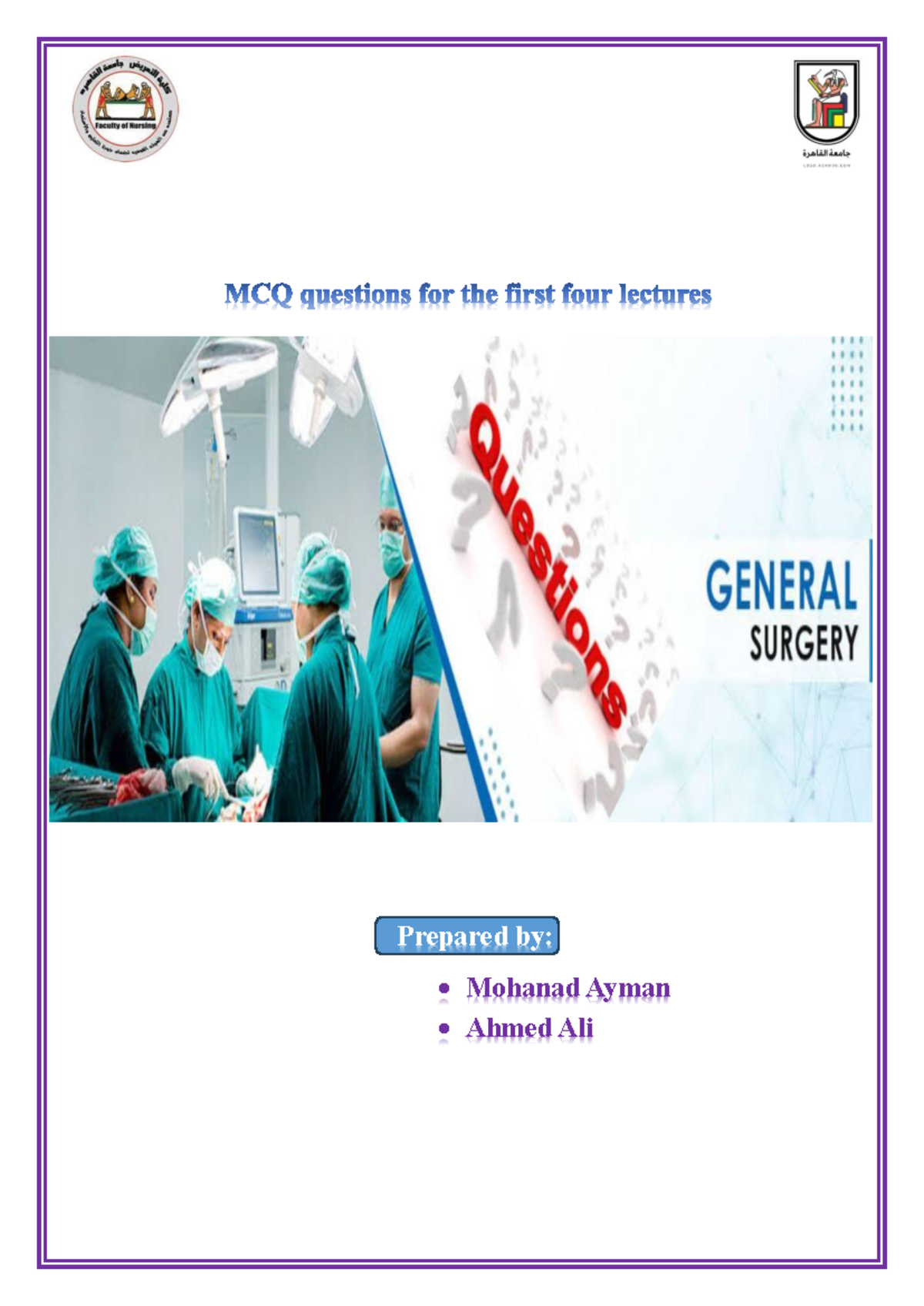 General surgical by (joker & mohand) - MCQ questions for the first four ...