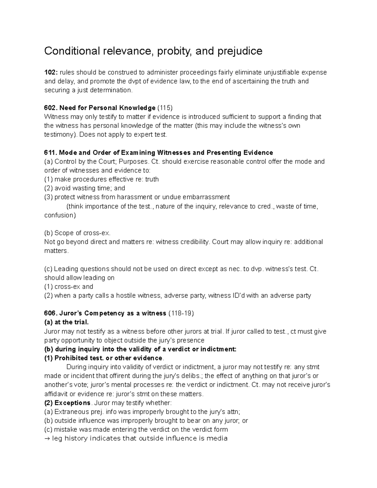 Evidence Puertas F19 - Conditional relevance, probity, and prejudice ...