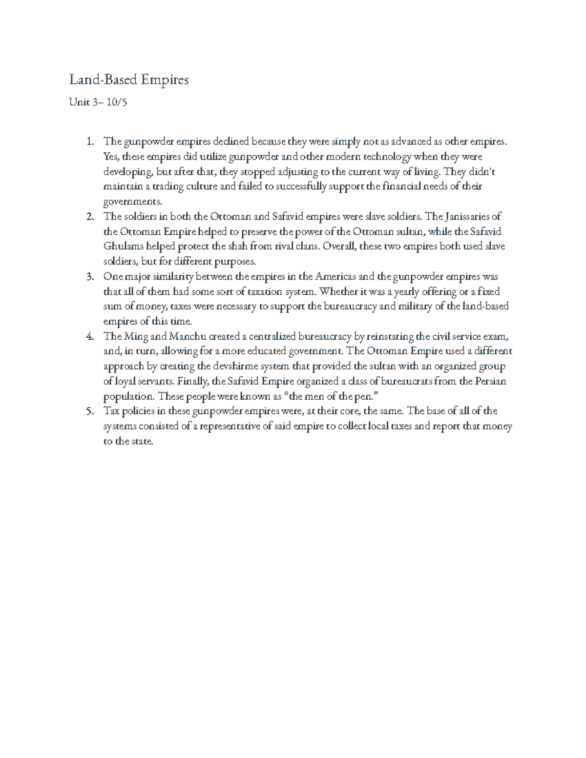 Land-based empires - Land-Based Empires Unit 3– 10/ The gunpowder ...