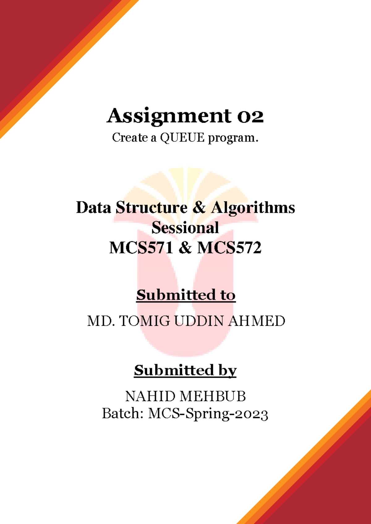 Queue Program Assignment for Data Structure and Algorithm - Assignment ... Queue Program Assignment for Data Structure and Algorithm - Assignment ...