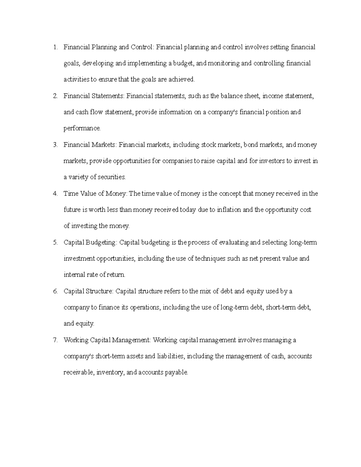 Fundamentals Of Financial Management Notes Part 1 - Financial Planning ...