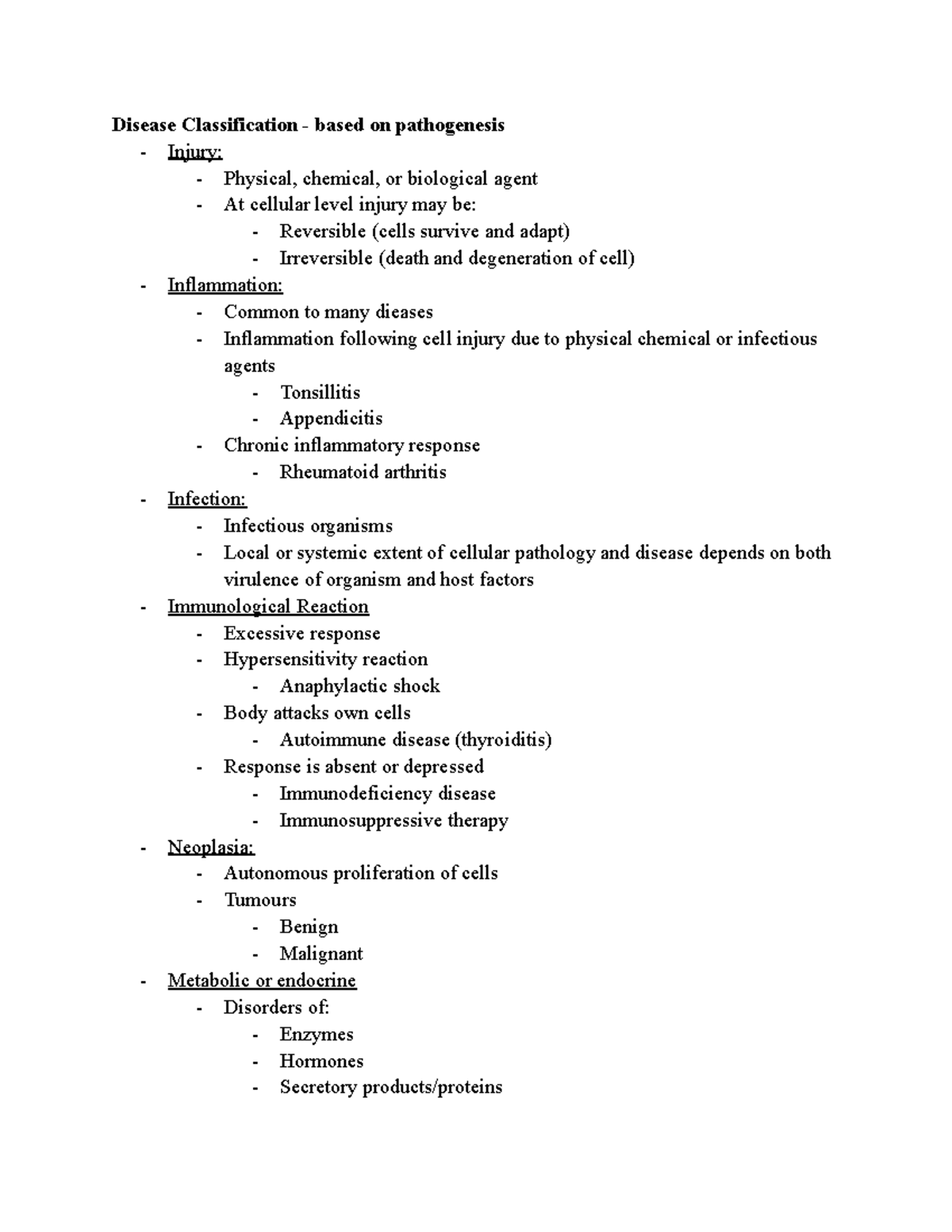 Disease Classification - based on pathogenesis - diabetes Nutritional ...