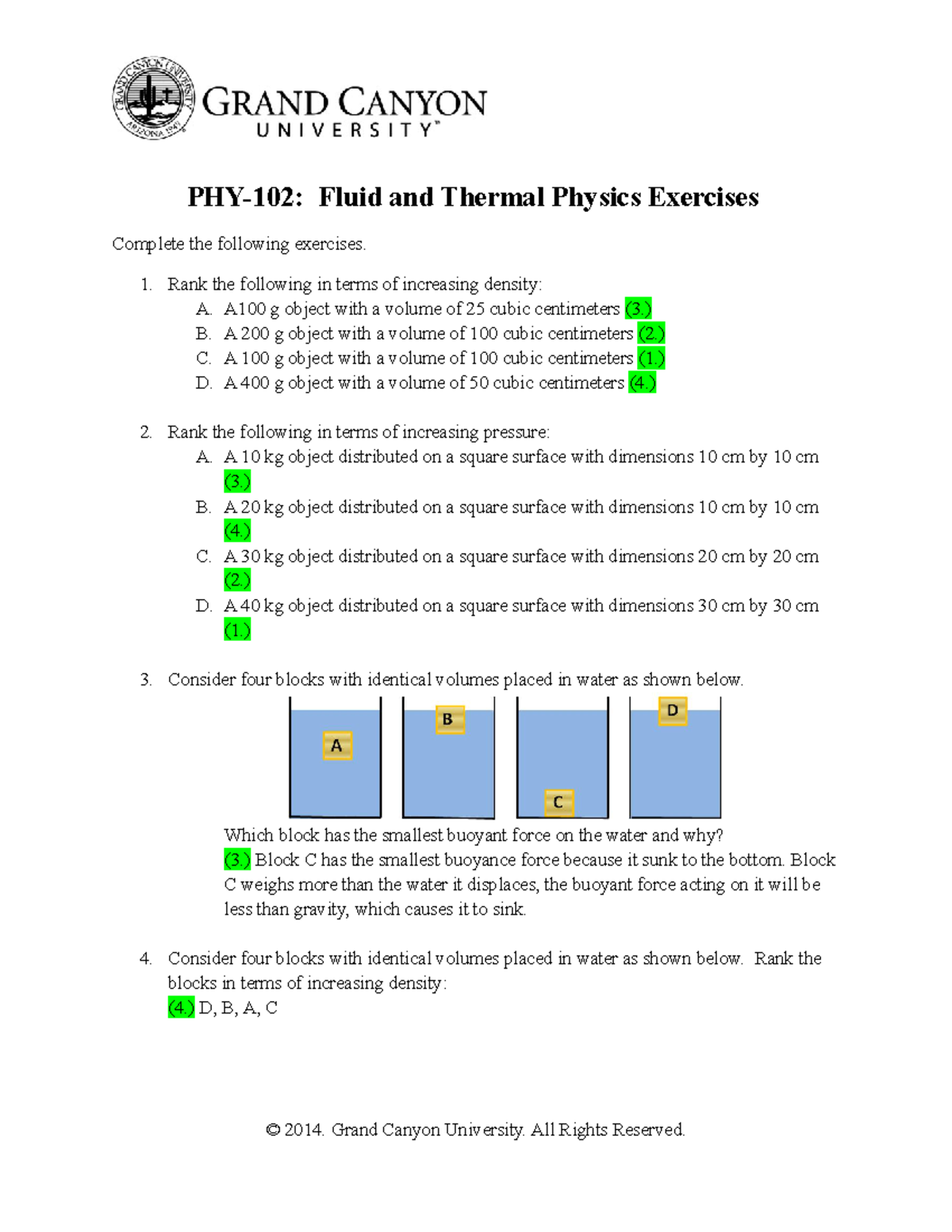 Backup of PHY-102Fluidand Thermal activity - PHY-102: Fluid and Thermal Physics Exercises ...