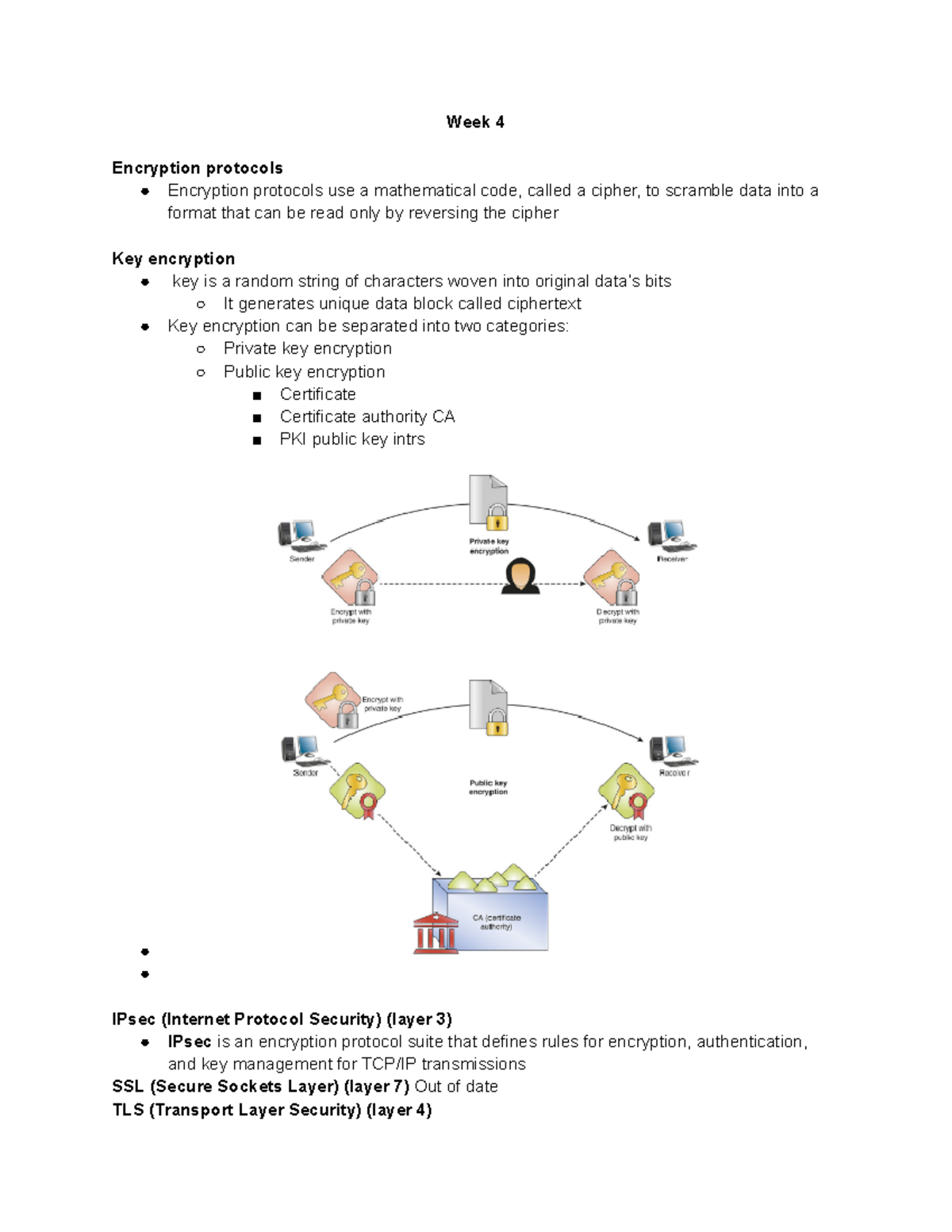 Week 4 - L notes - Week 4 Encryption protocols Encryption protocols use ...