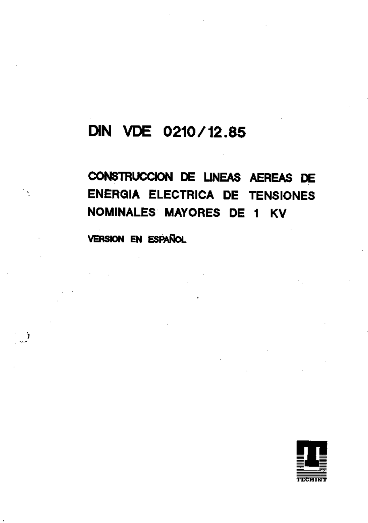 NORMA DIN VDE 210 - Edificios Industriales - Studocu