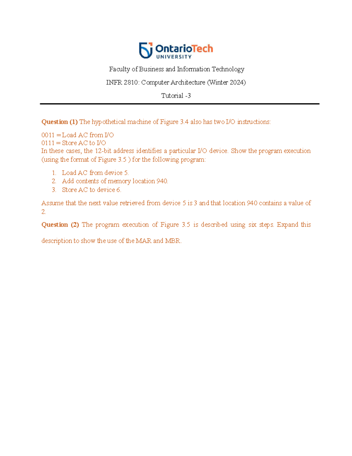 Tutorial 3 Lec Notes Faculty Of Business And Information Technology