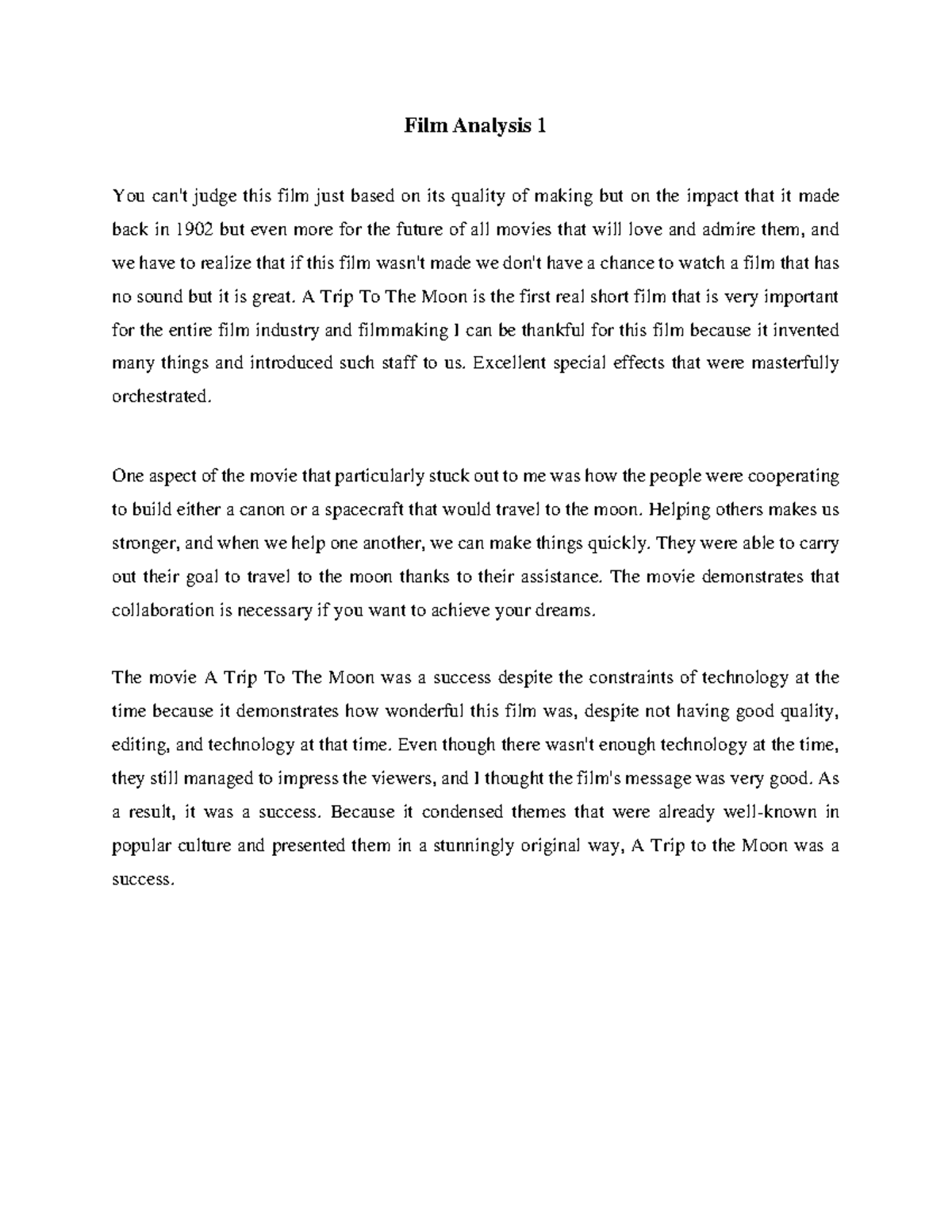 Film Analysis 1 - This activity will students to know about essay's ...