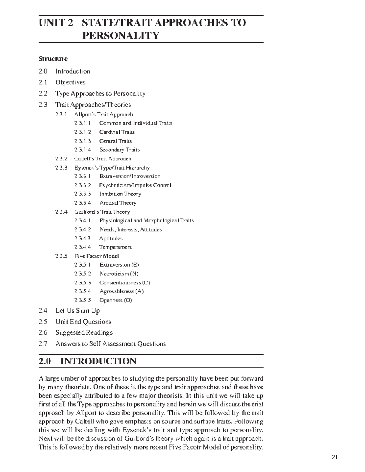 Unit-2 - STATE/TRAIT APPROACHES TO PERSONALITY - Definition and Concept ...