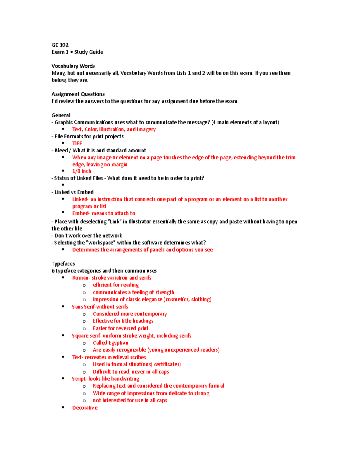 Midterm Study Guide - Summary Computer Art and CAD Foundations - GC 102 ...