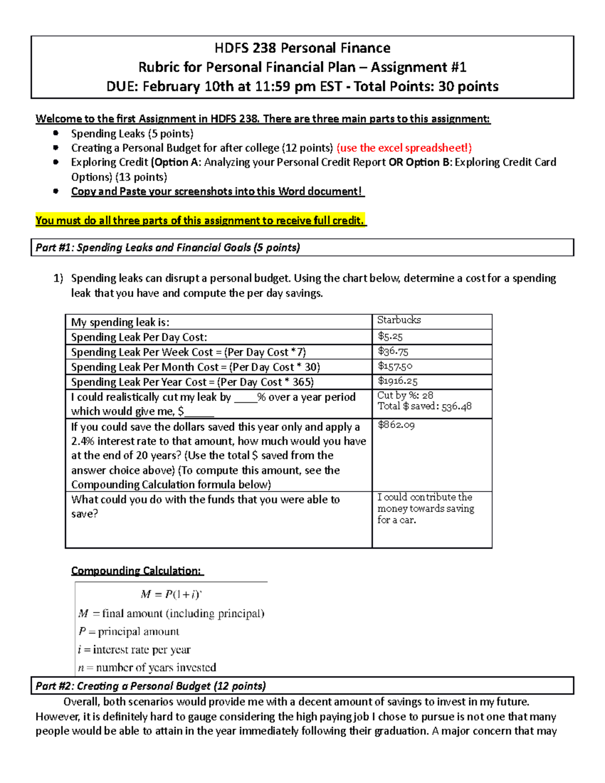 Assignment 1 - reference - HDFS 238 - MSU - Studocu