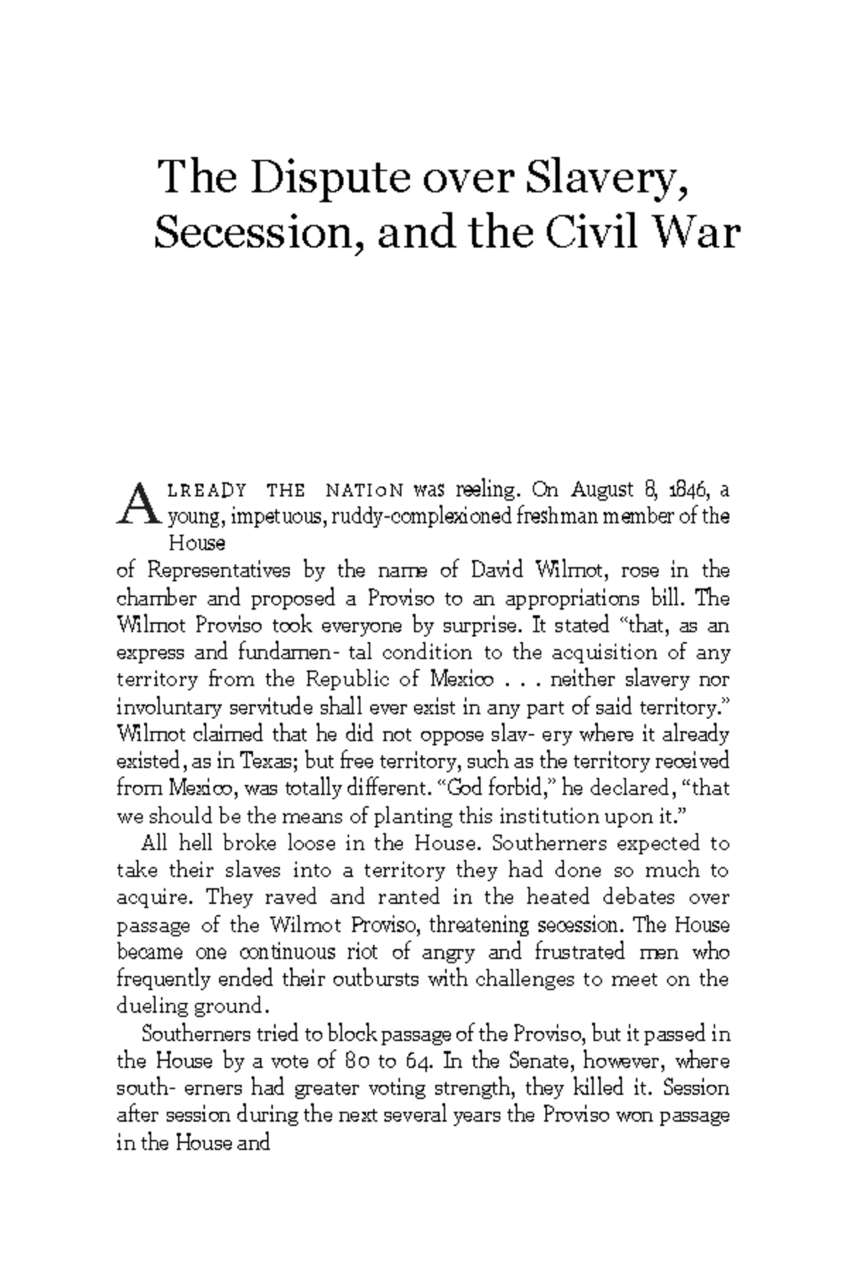 The Dispute over Slavery - Studocu