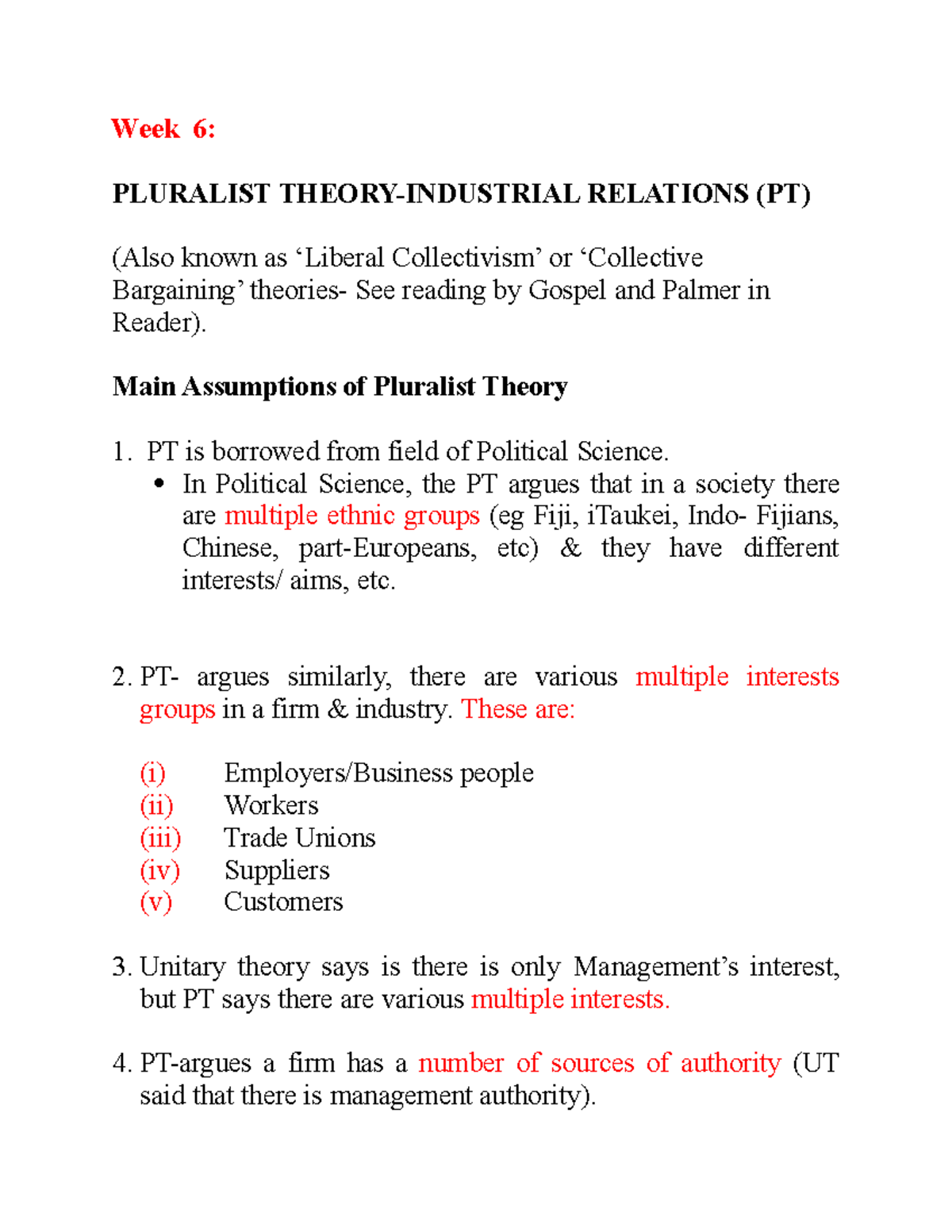 Lecture- Pluralist theory- 15 Aug 2017 - Week 6: PLURALIST THEORY ...