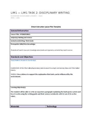 Task 2 - Learning Segment Overview - WGU Connected Learning Segment Overview Template General ...