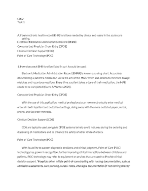 C803 task 3 - task 3 - A. As healthcare advanced, the storage methods ...