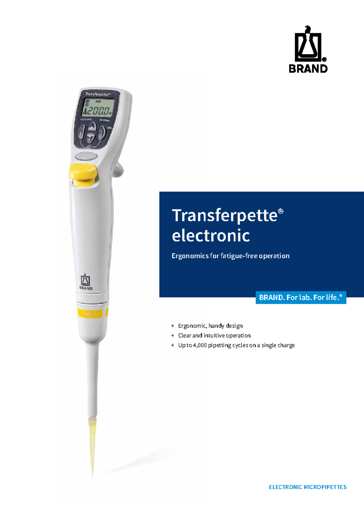 Transferpette electronic EN - ELECTRONIC MICROPIPETTES + Ergonomic ...