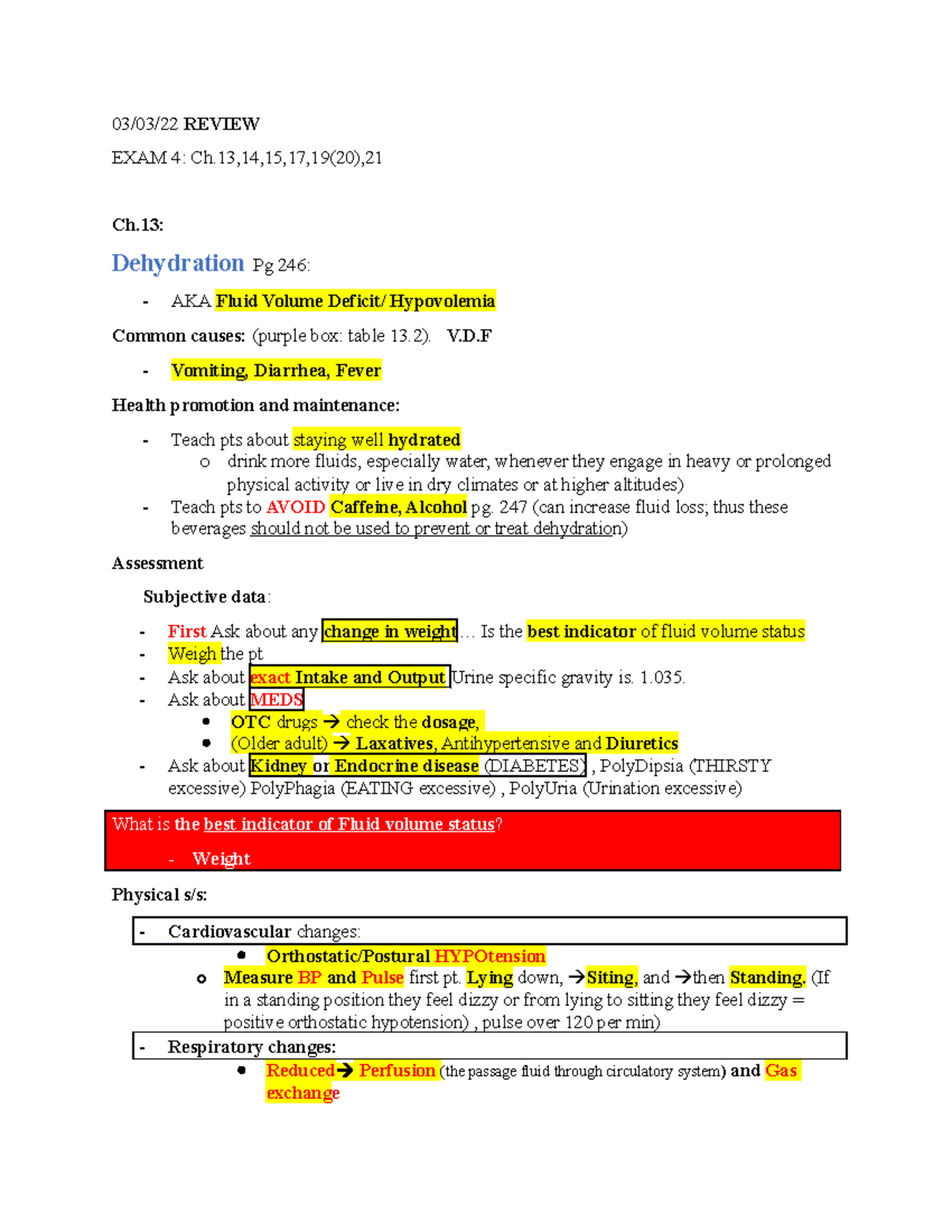 Cm 2 exam tutoring notes 13, 14, 15, 17, 19, 21 - 03/03/22 REVIEW EXAM ...