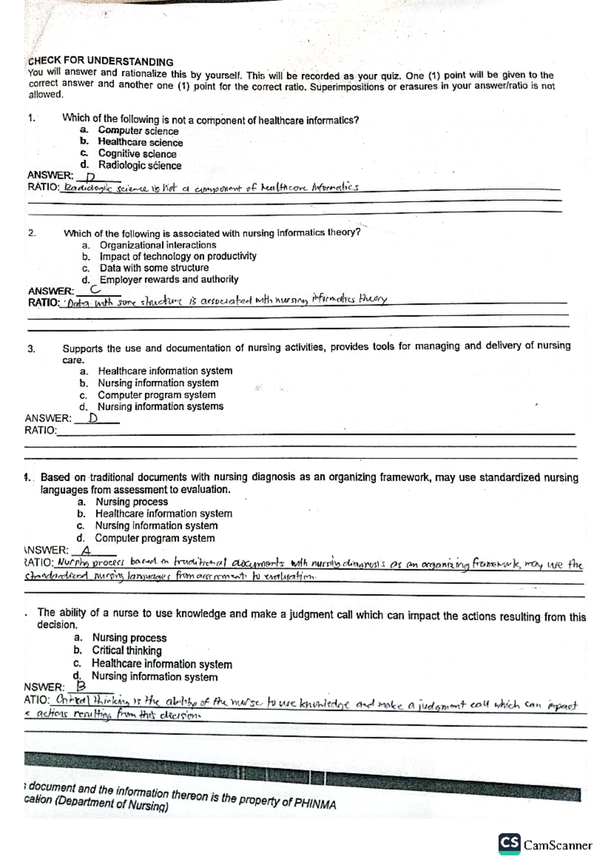 NUR115-SAS2 - Nursing informatics - bs nursing - CamScanner - Studocu