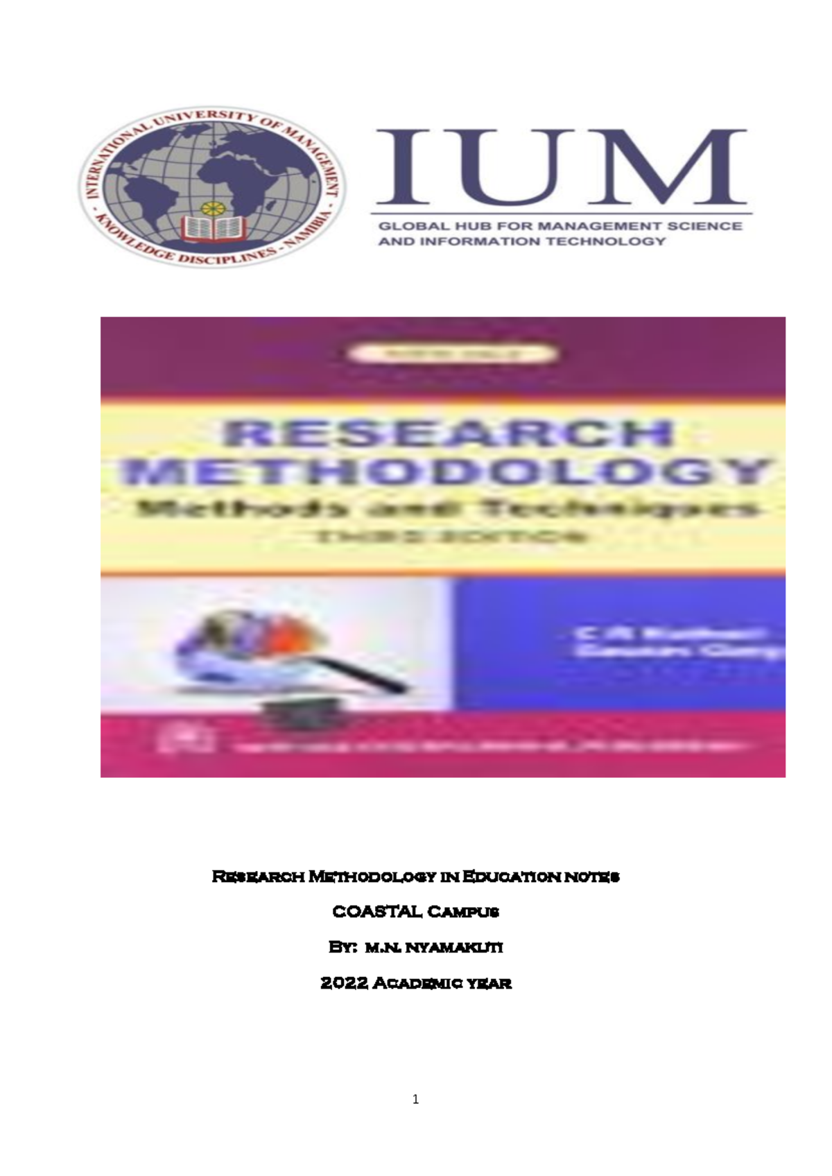 Research Methodology Notes 2020 Revised 240520 113152 - Research ...