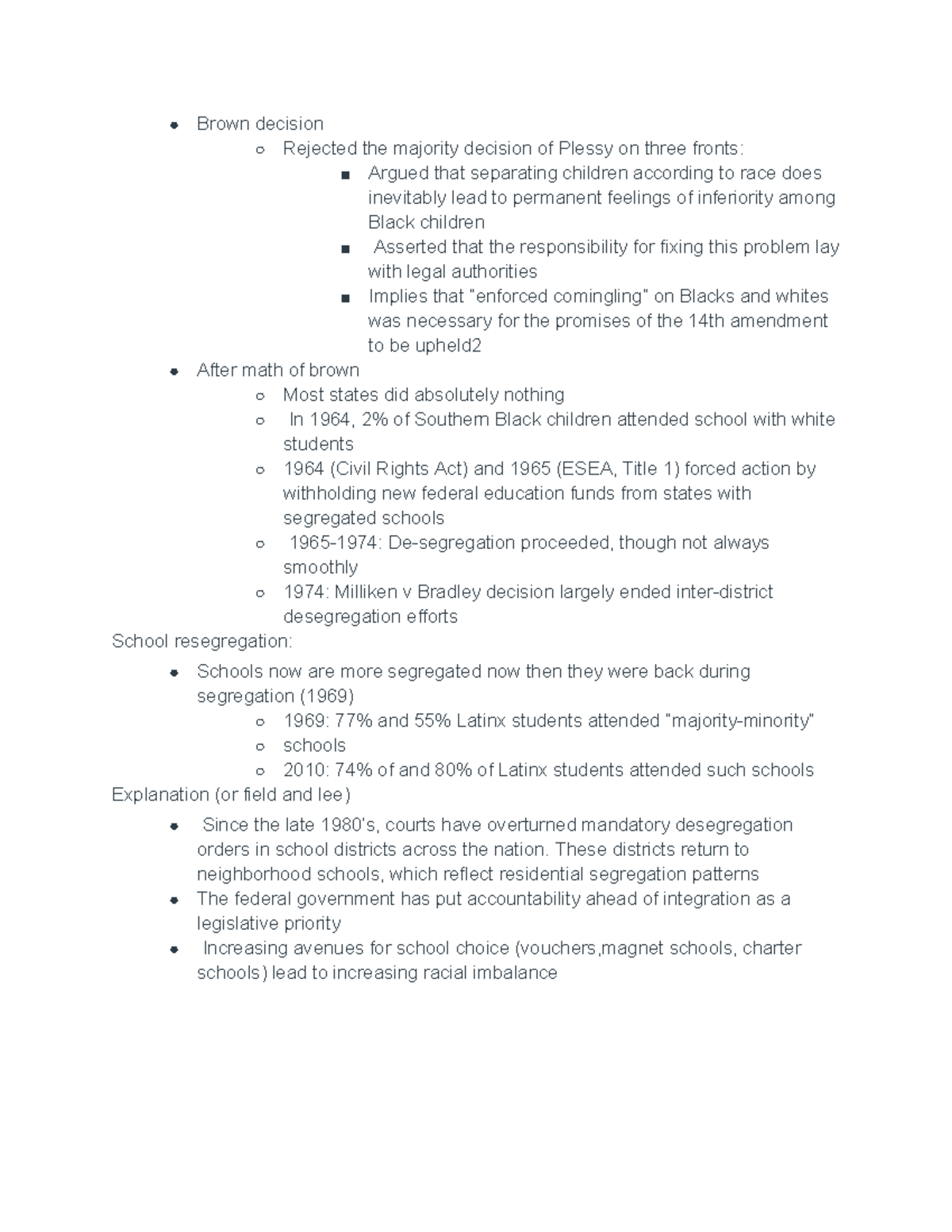 School Resegregation - Brown decision Rejected the majority decision of ...