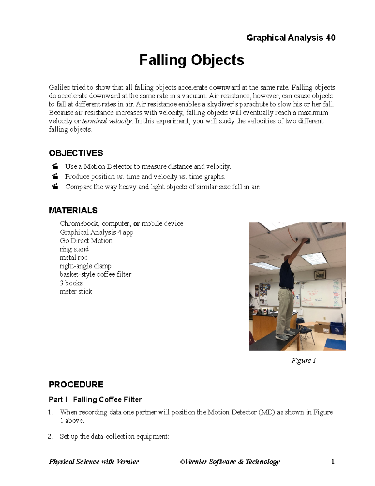 PSV 40 Falling Objects - Great info - Graphical Analysis 40 Falling ...