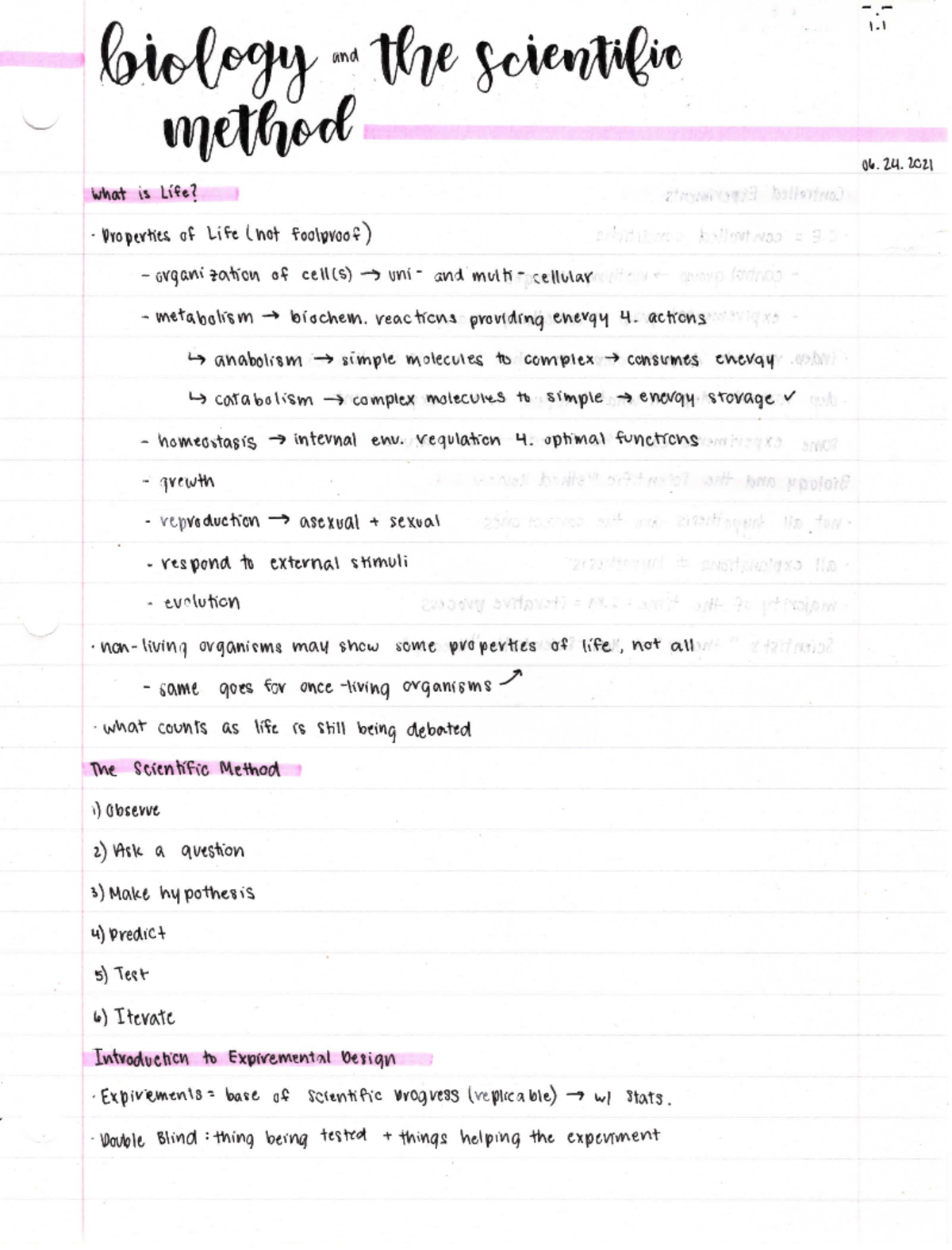 Biology and the Scientific Method - Notes - Studocu