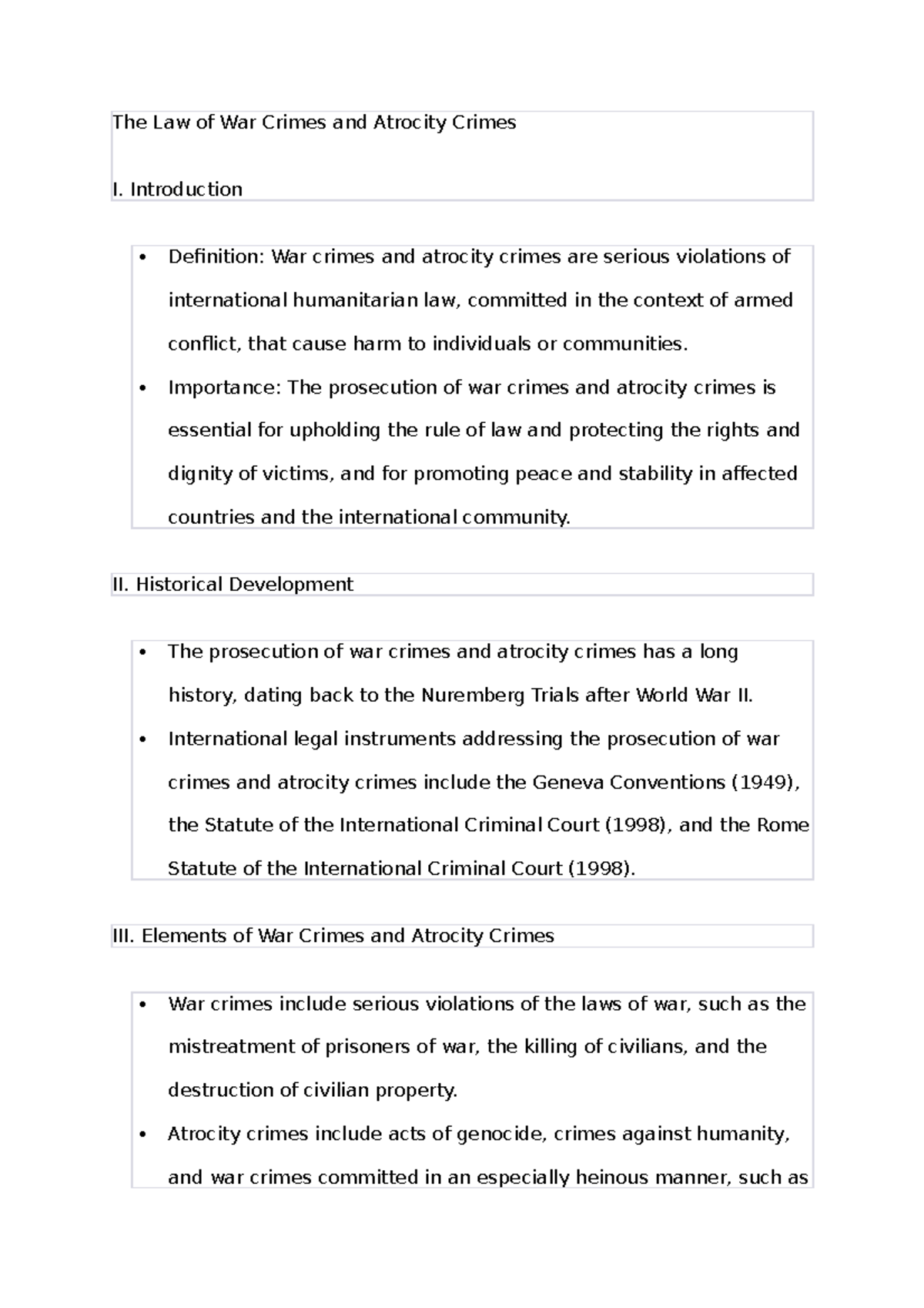 The Law of War Crimes and Atrocity Crimes - Introduction Definition ...