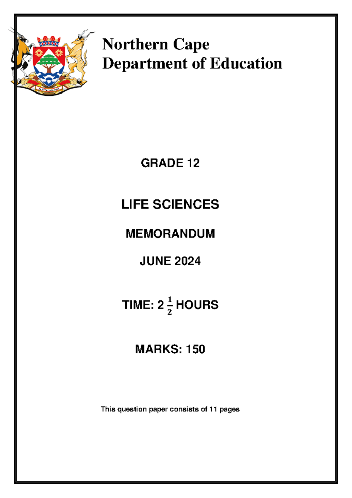 LS June 2024 Gr12 Final adapted Marking guideline - GRADE 12 LIFE ...