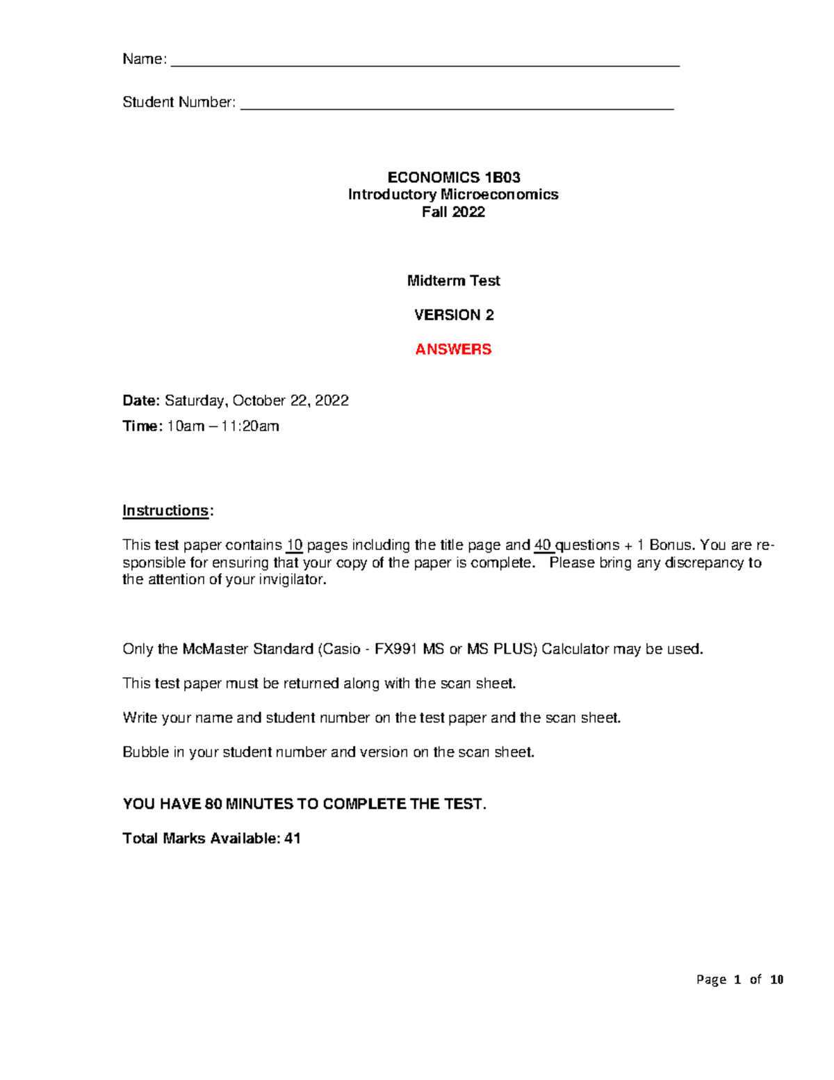 1B03 midterm f22 sat v2 answers - Name: - Studocu