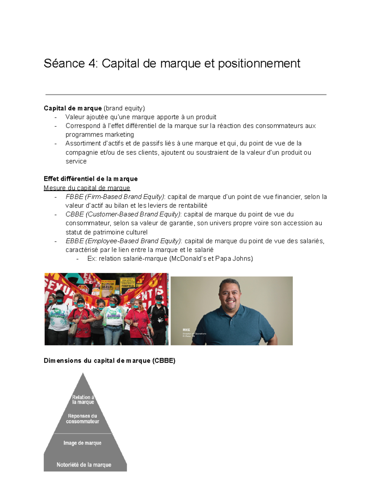 Séance 4 - Capital de marque et positionnement - Séance 4: Capital de ...